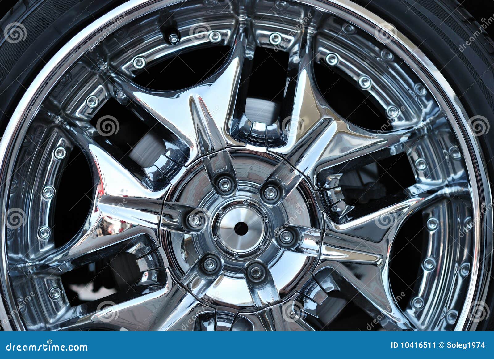 The Chromeplated Rim of a Wheel Stock Image - Image of design, sports ...