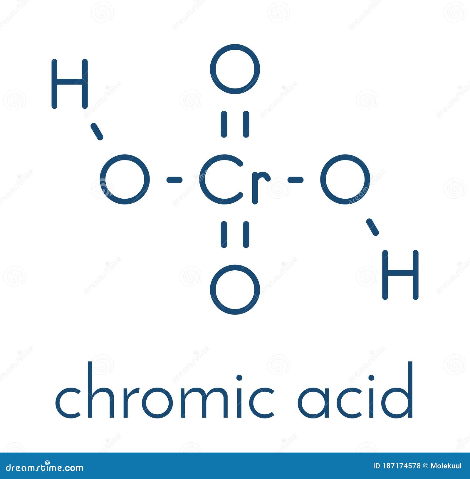 Chromic Acid H2CrO4 Molecule. Skeletal Formula. Vector Illustration ...