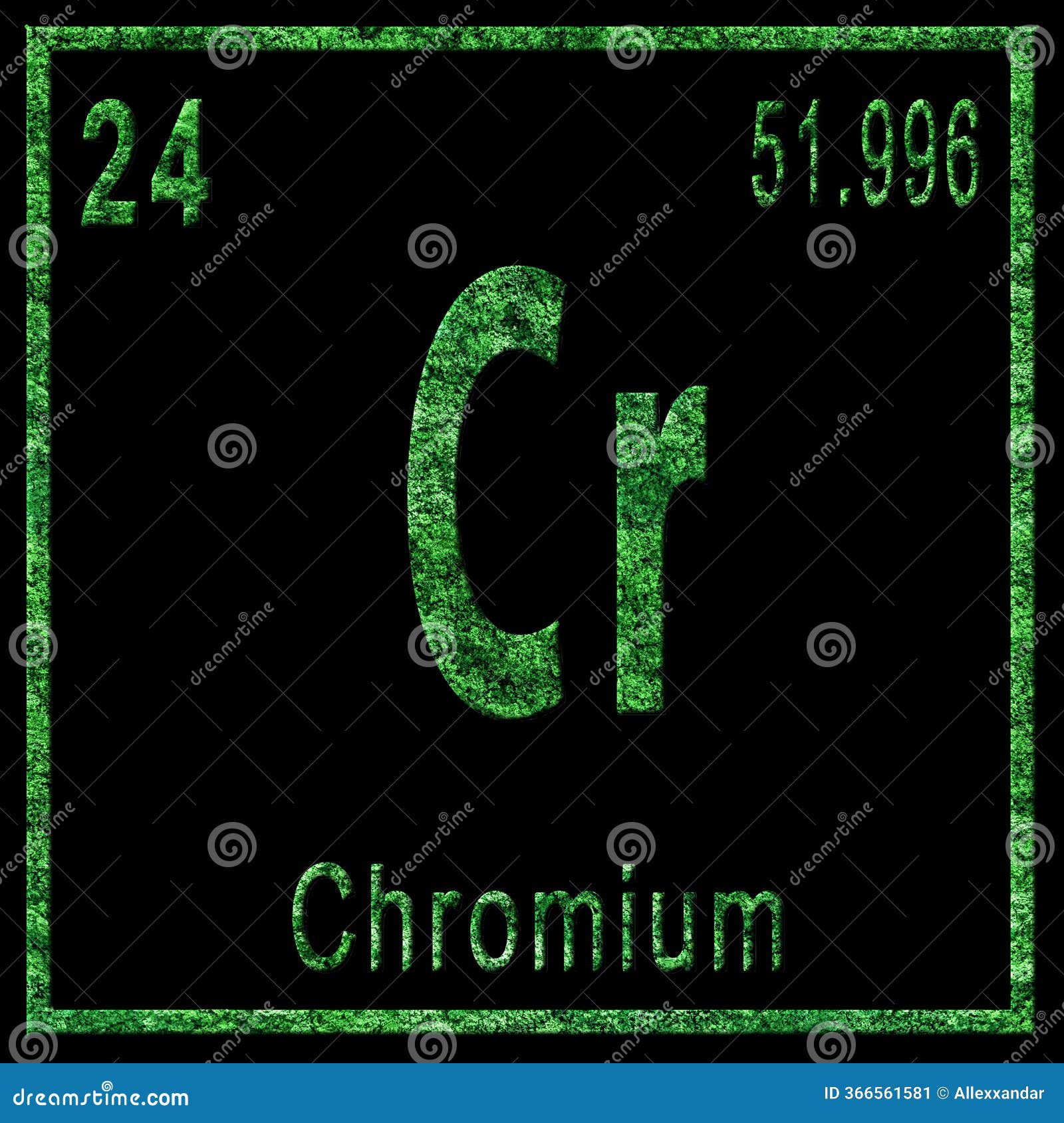 Chromium Cr, Chemical Element Sign With Number 24 In Periodic Table. 3D ...