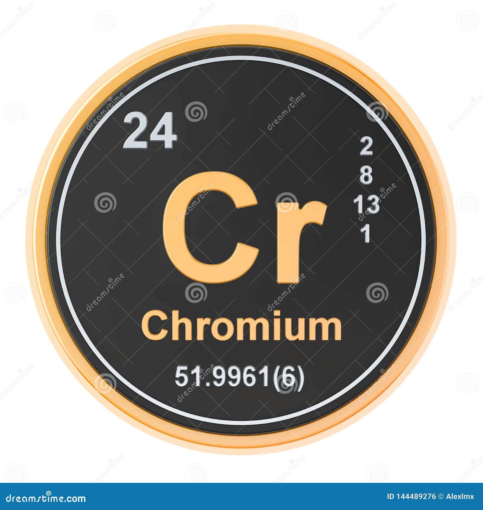 Chromium Cr Chemical Element. 3D Rendering Stock Illustration ...