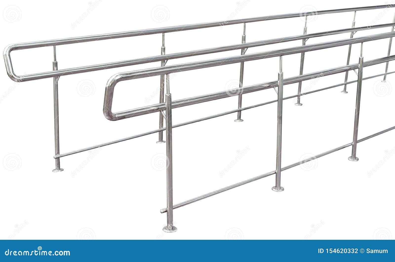 Chromium Metal Fence with Handrail Stock Photo - Image of architecture ...