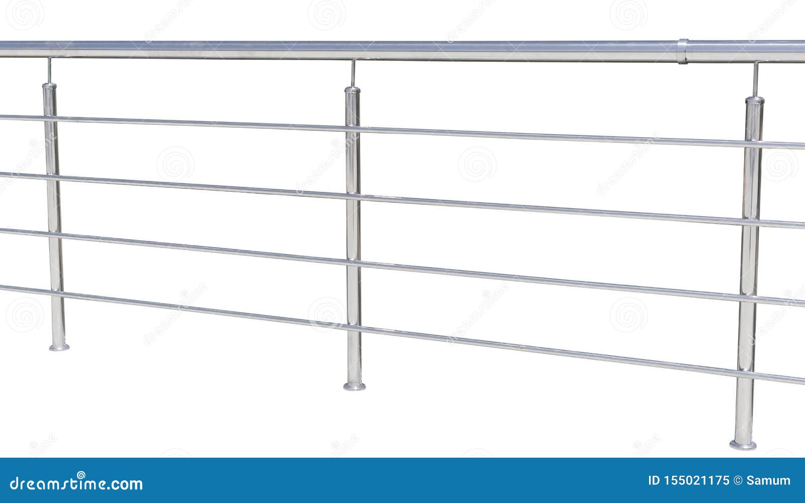 Chromium Metal Fence with Handrail Stock Image - Image of safety ...