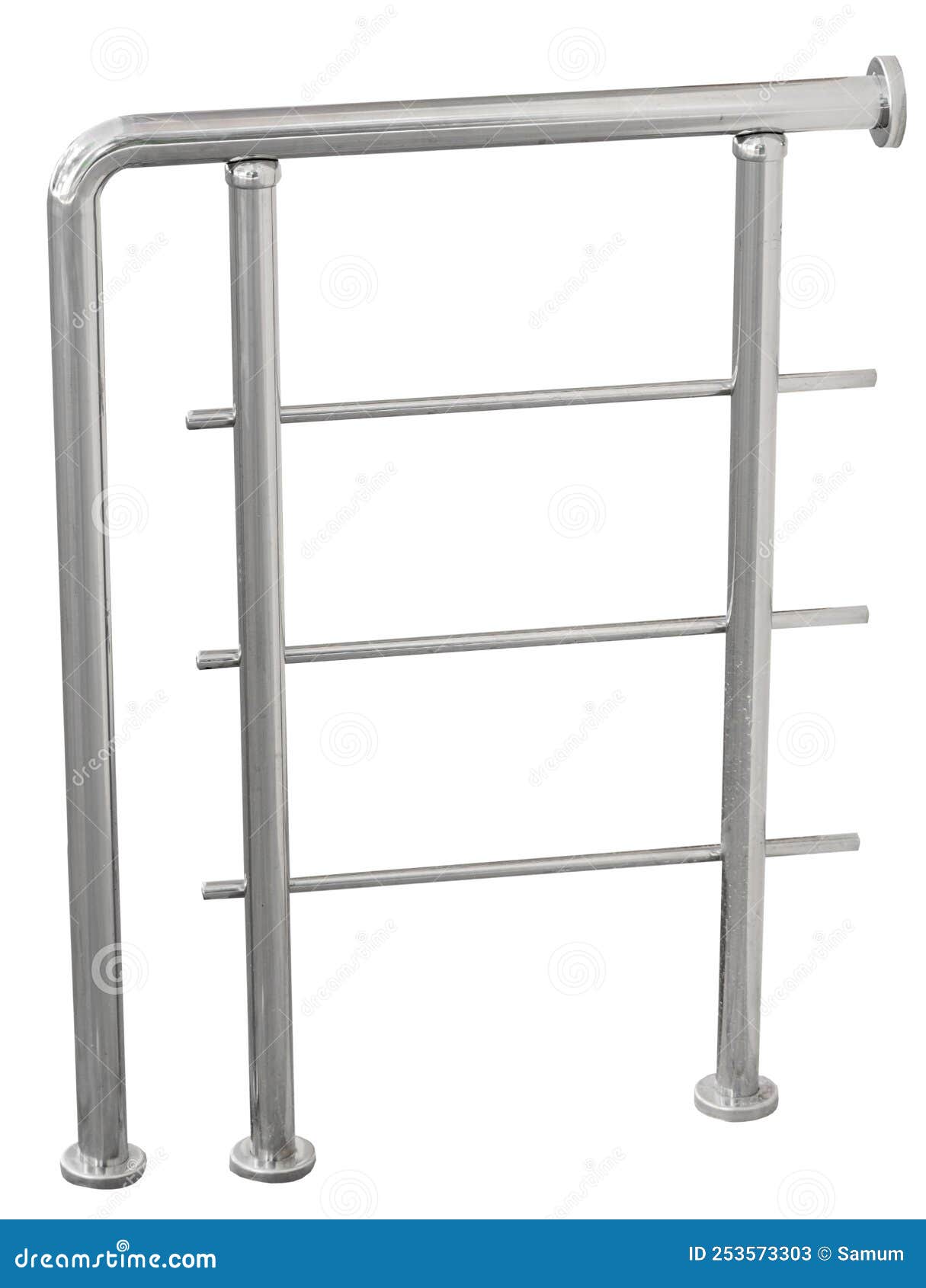 Chromium Metal Fence with Handrail Stock Image - Image of rail, outdoor ...