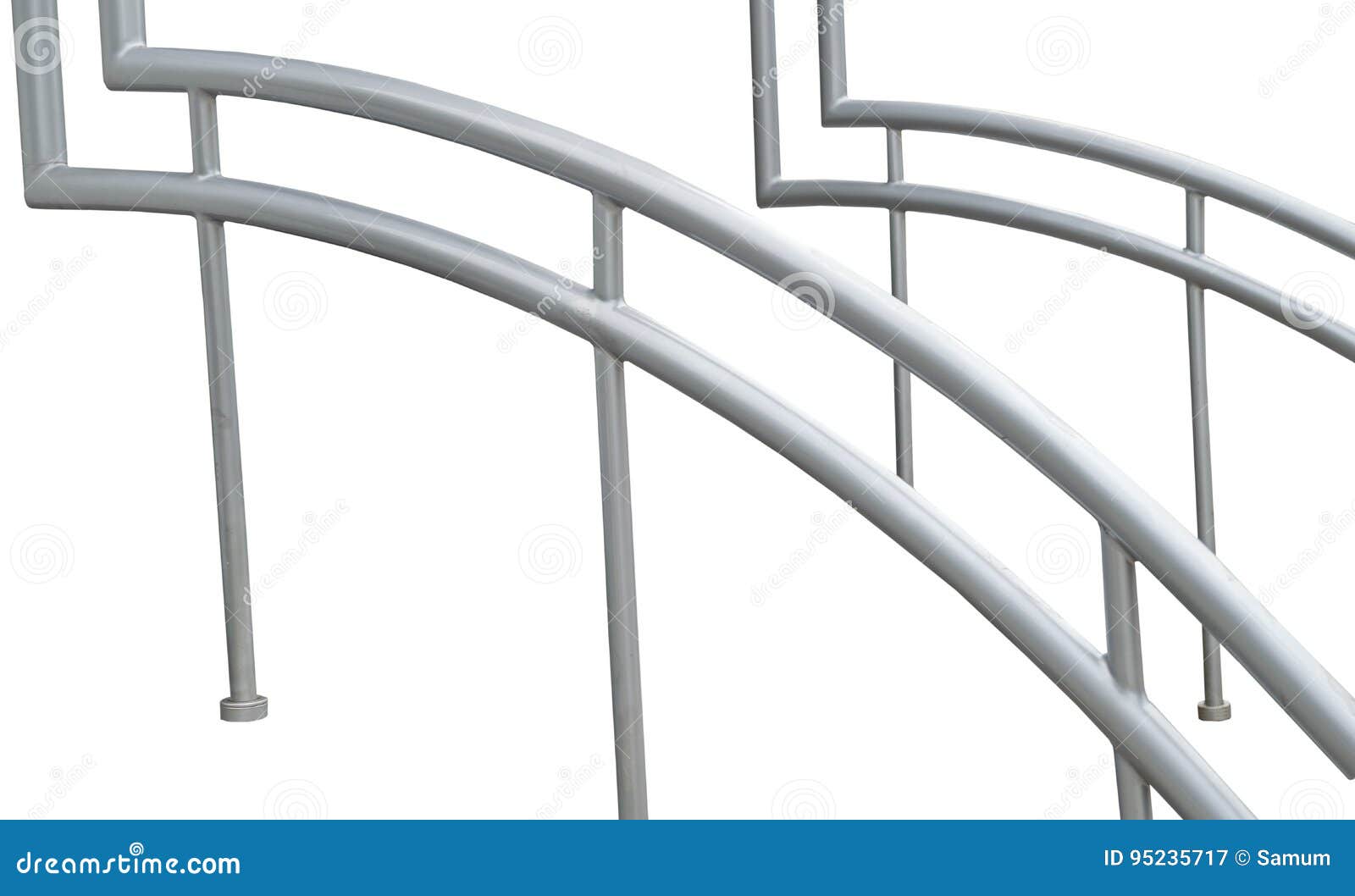 Chromium Metal Fence with Handrail Stock Image - Image of chrome ...