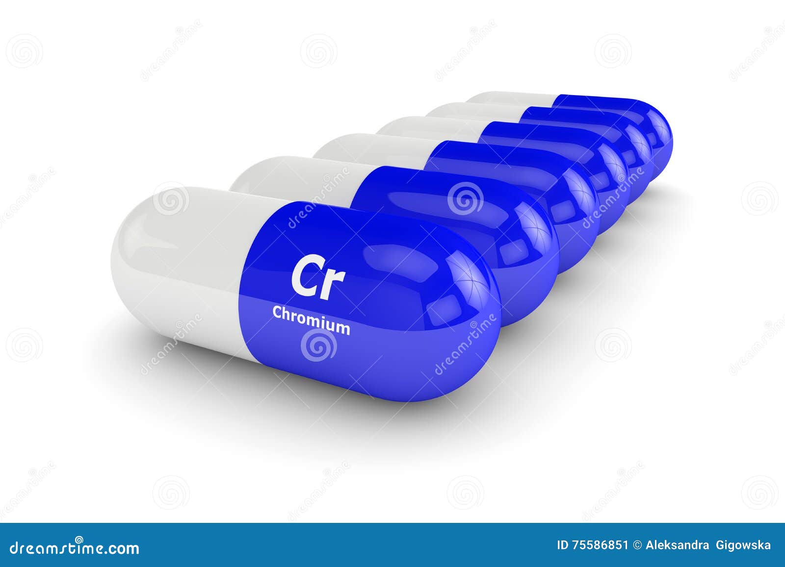 Chromium Pills Lying on White Table Stock Illustration - Illustration ...