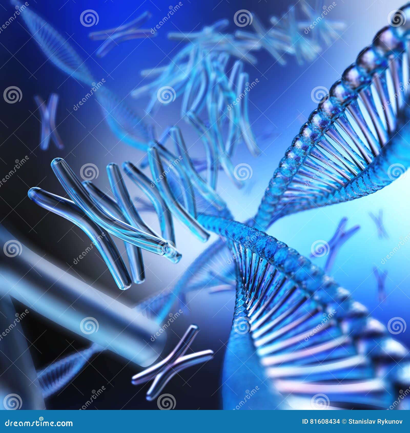 Chromosome. DNA. stock illustration. Illustration of render - 81608434