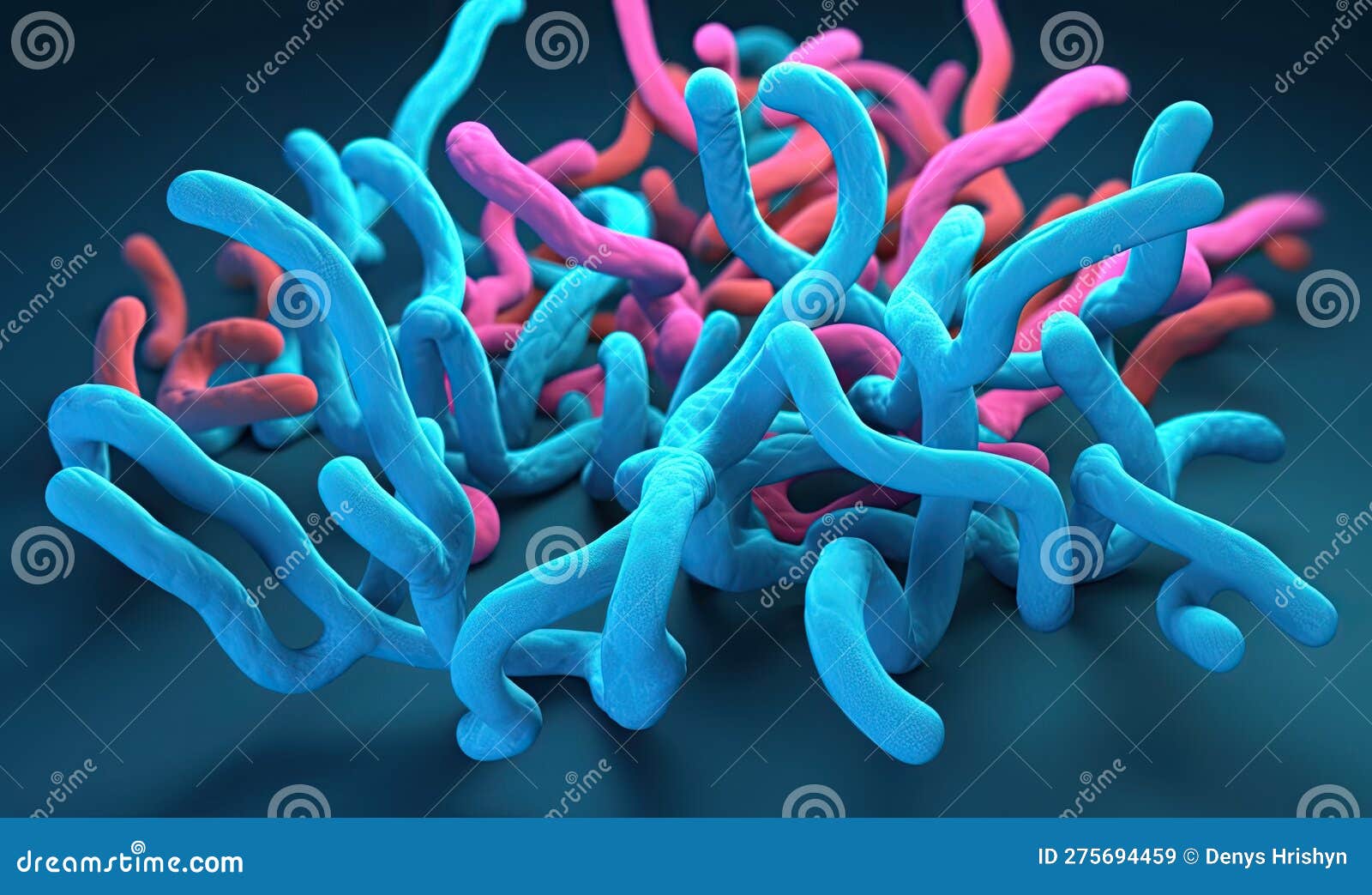 Chromosome DNA Structure Medicine Concept. Low Poly Polygonal Triangle ...