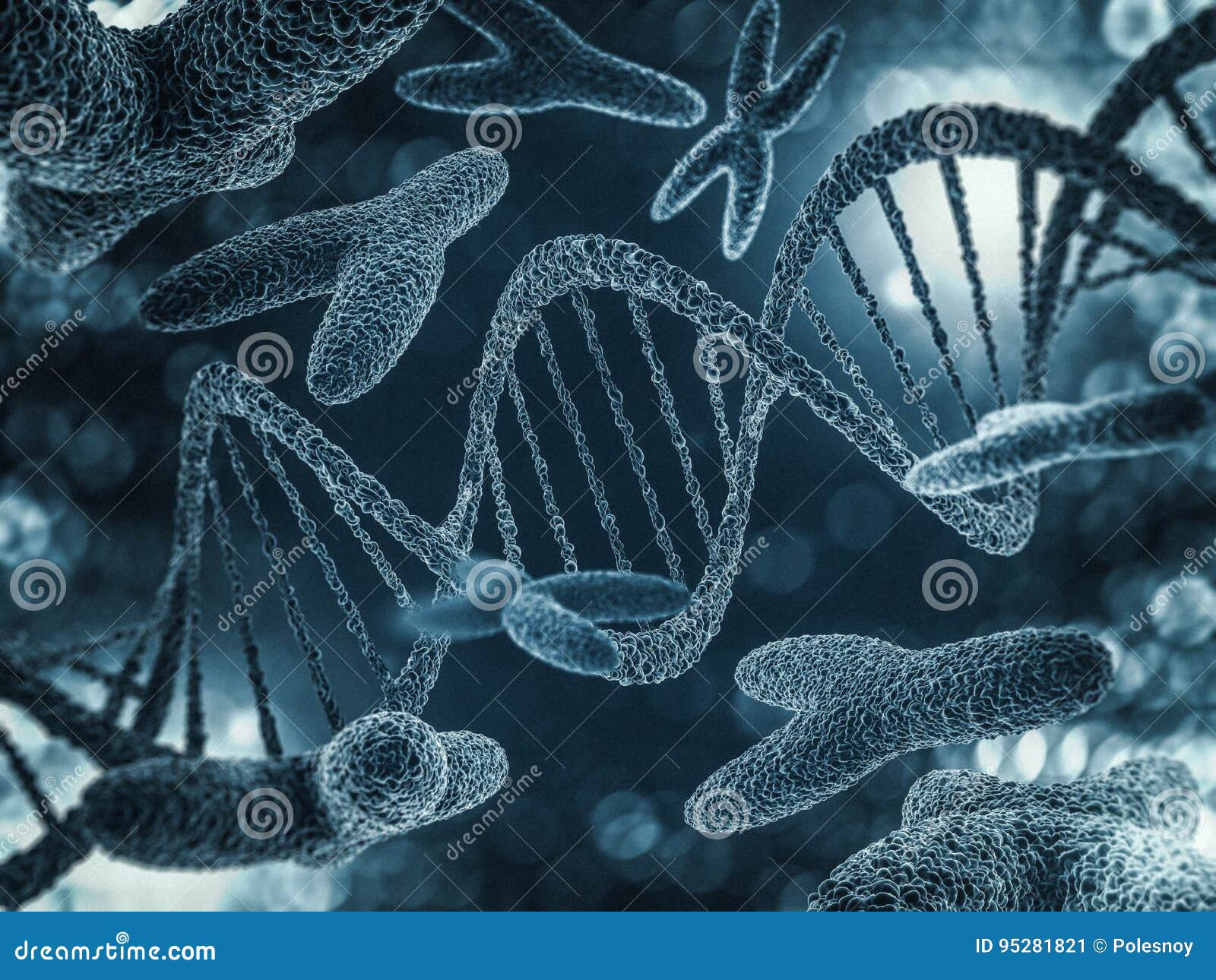 Chromosomen, Gen-Mutation, Genetischer Code 3d Stock Abbildung ...