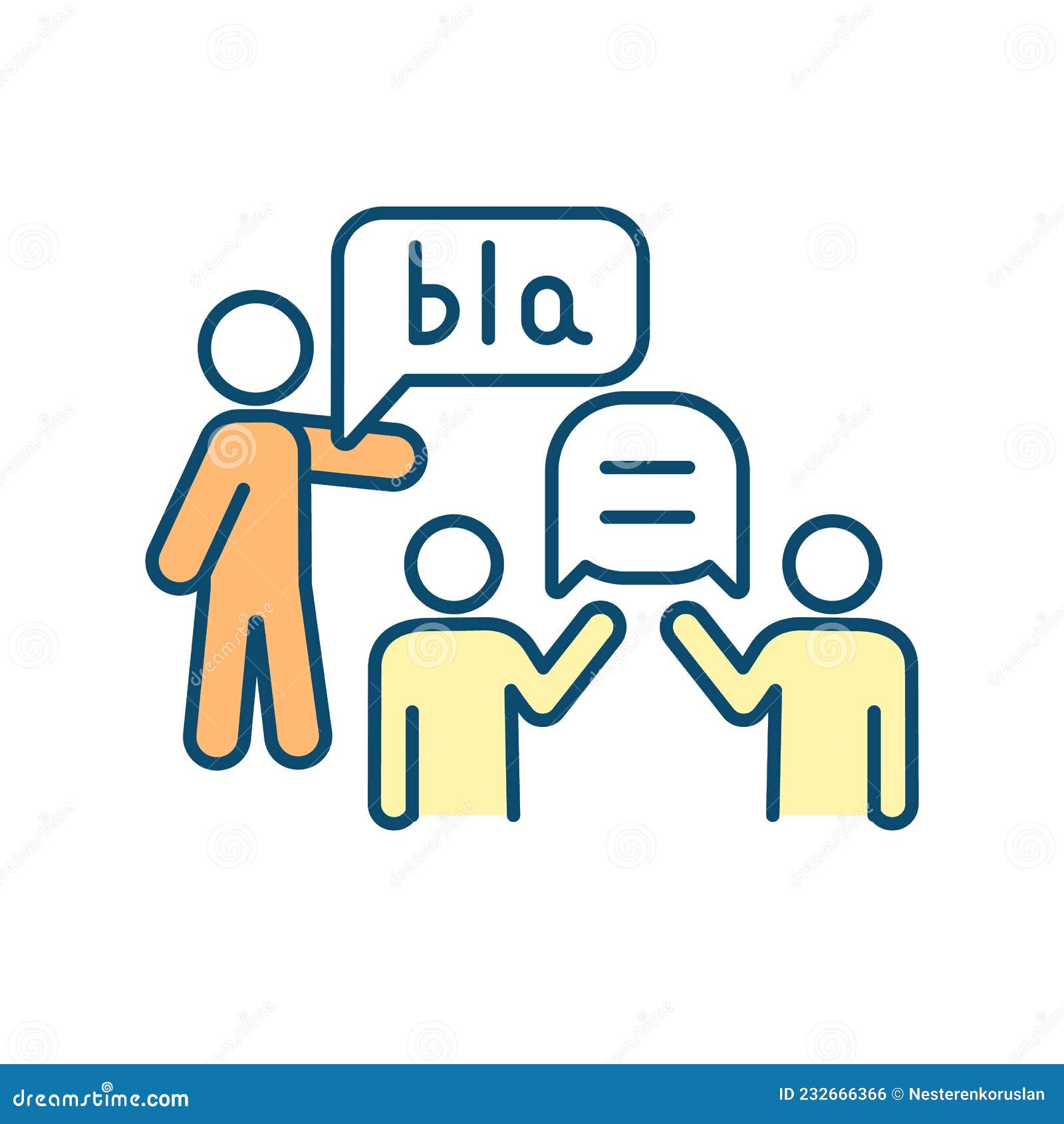 Interrupting While Talking Bad Habit Hand Drawn Illustration With Cute ...