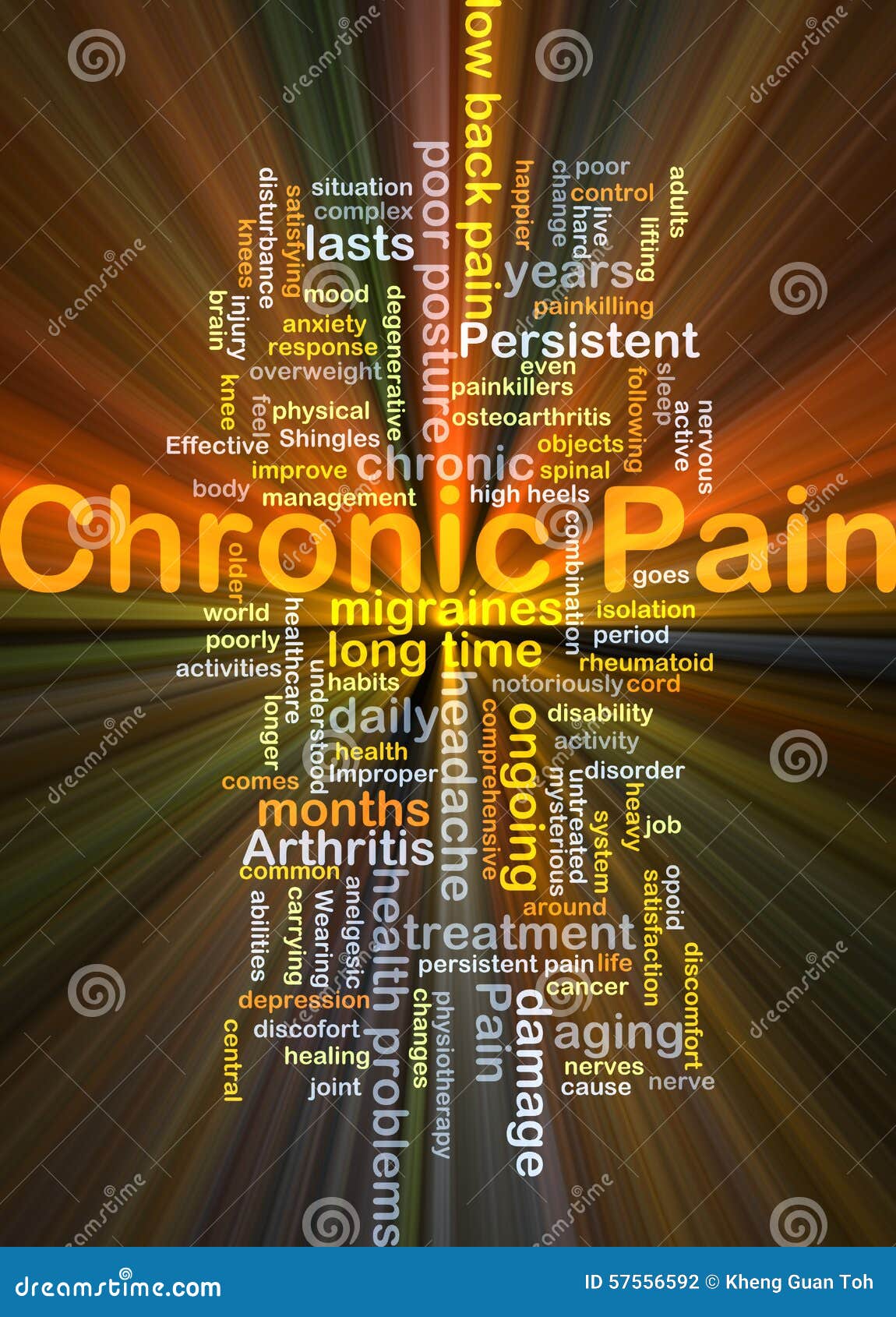Chronic Pain Background Concept Glowing Stock Illustration ...