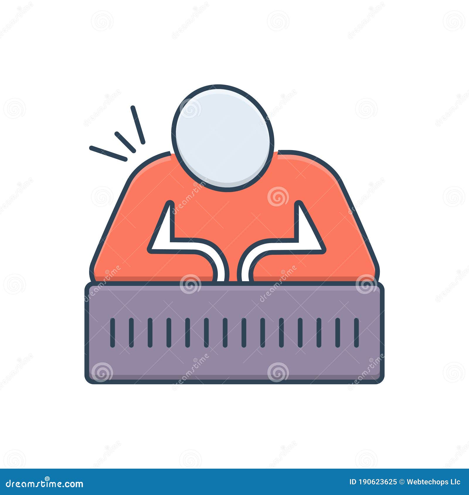 Color Illustration Icon for Chronic Pain, Vertebrae and Muscle Stock ...