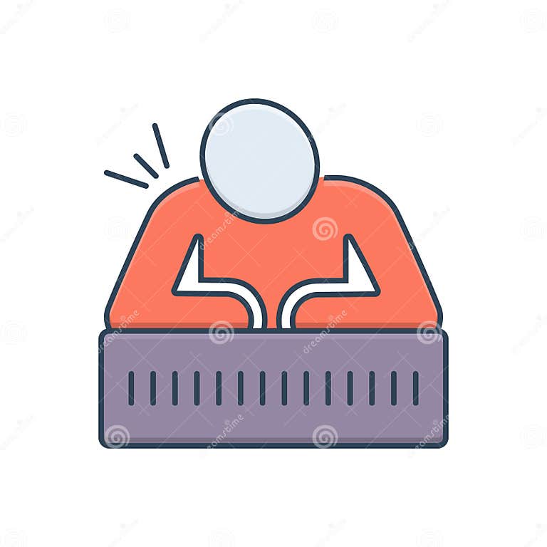 Color Illustration Icon for Chronic Pain, Vertebrae and Muscle Stock ...