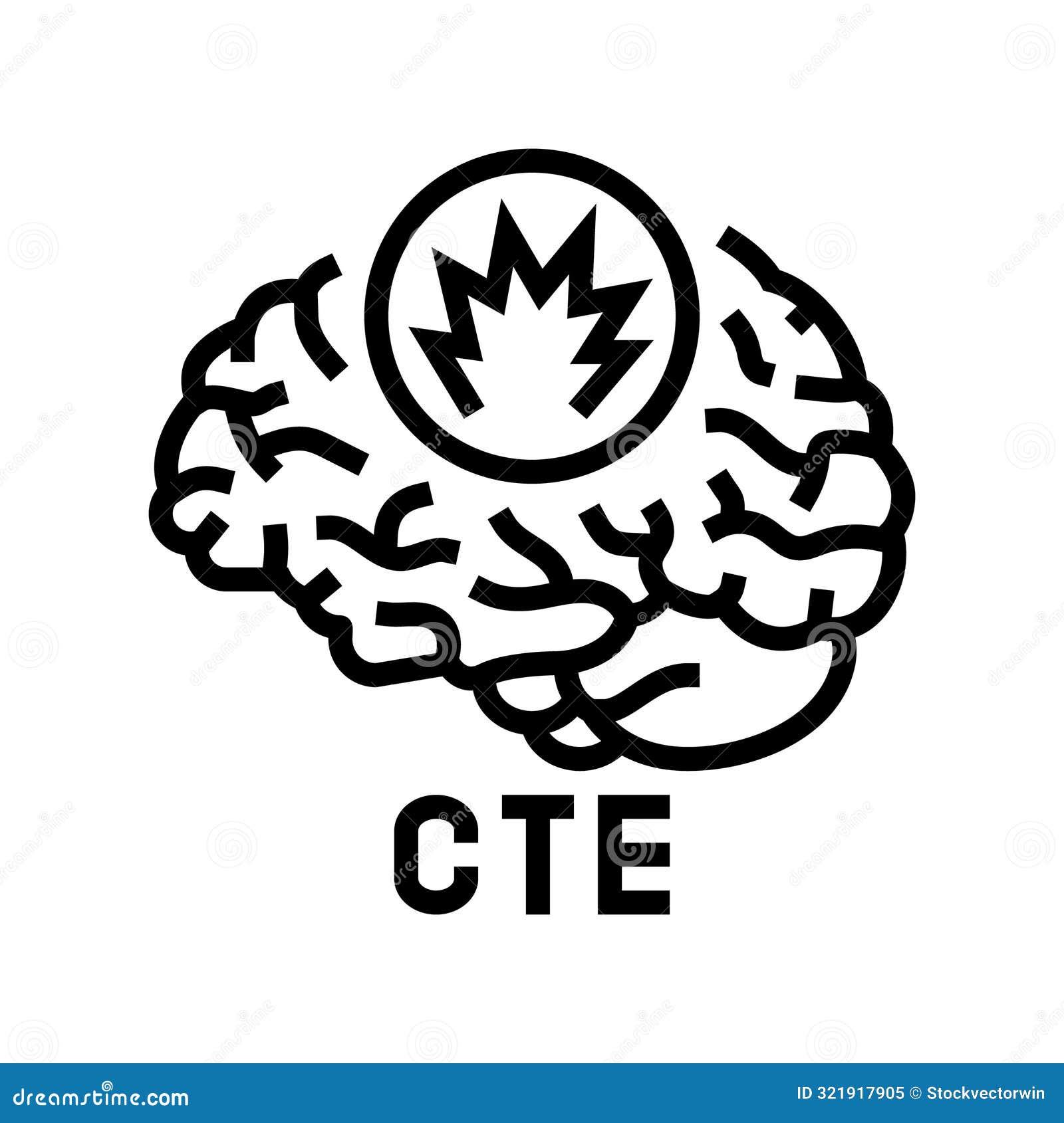 Chronic Traumatic Encephalopathy Line Icon Vector Illustration Stock ...