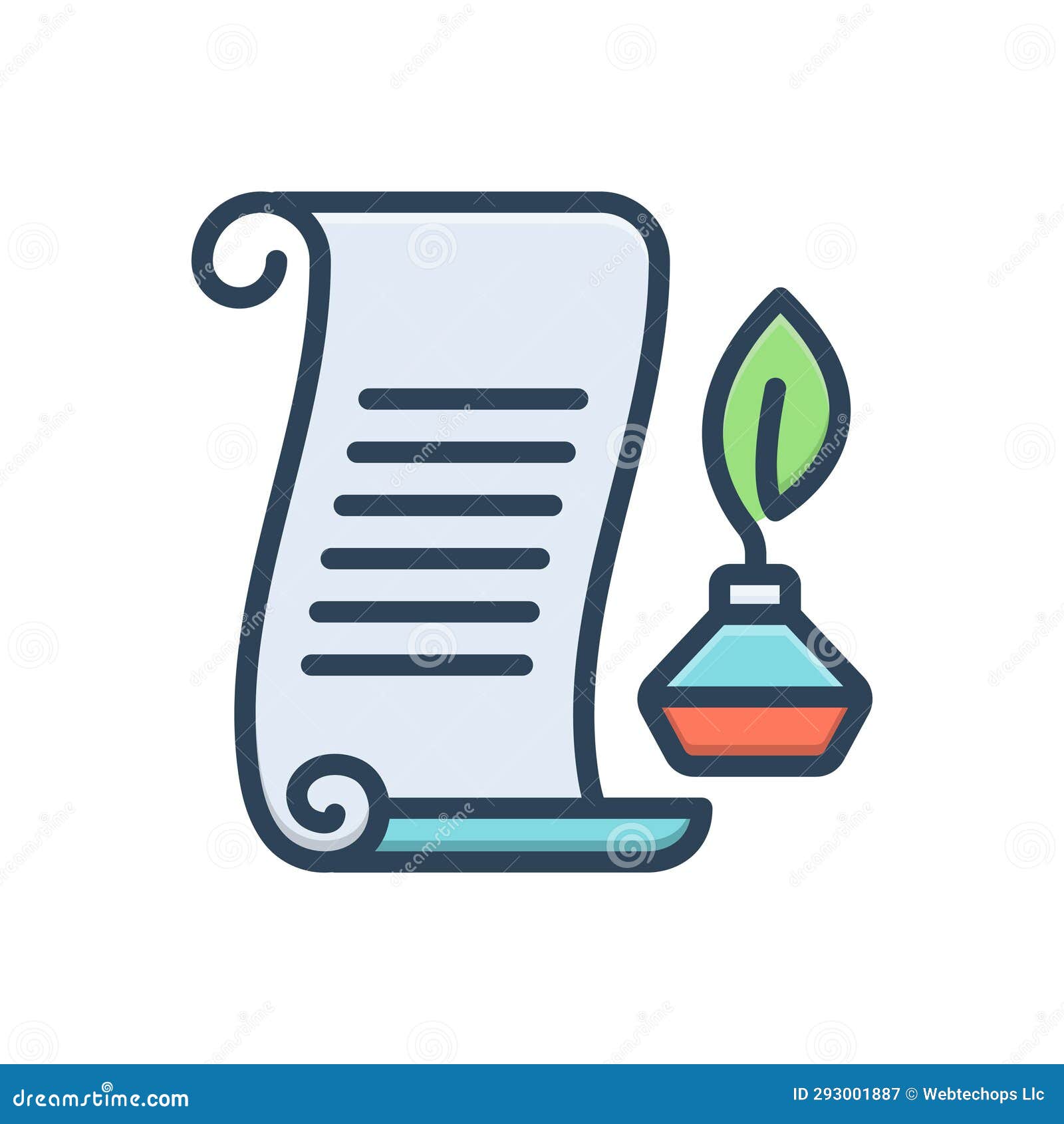 Color Illustration Icon for Chronicle, Feather and Poetry Stock Vector ...