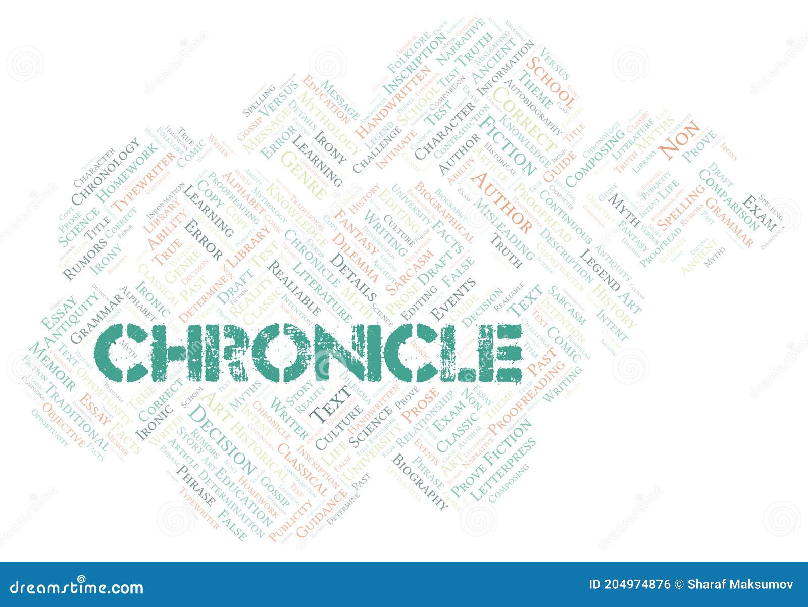 Chronicle Typography Word Cloud Create with the Text only Stock ...