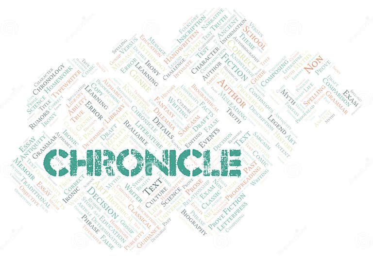 Chronicle Typography Word Cloud Create with the Text only Stock ...