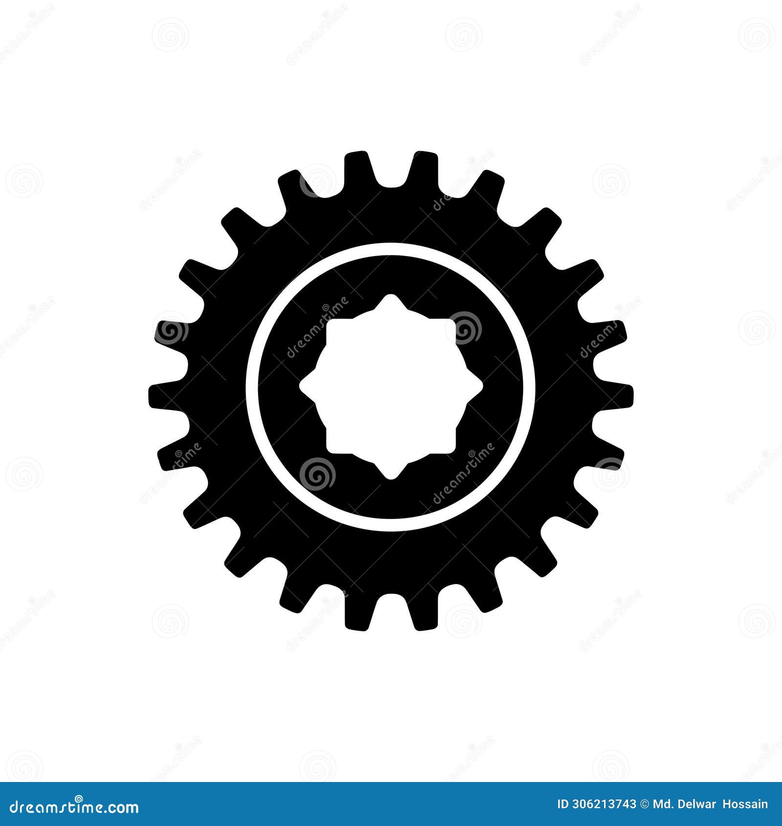Chrono Cogwheel gear icon stock vector. Illustration of gear - 306213743