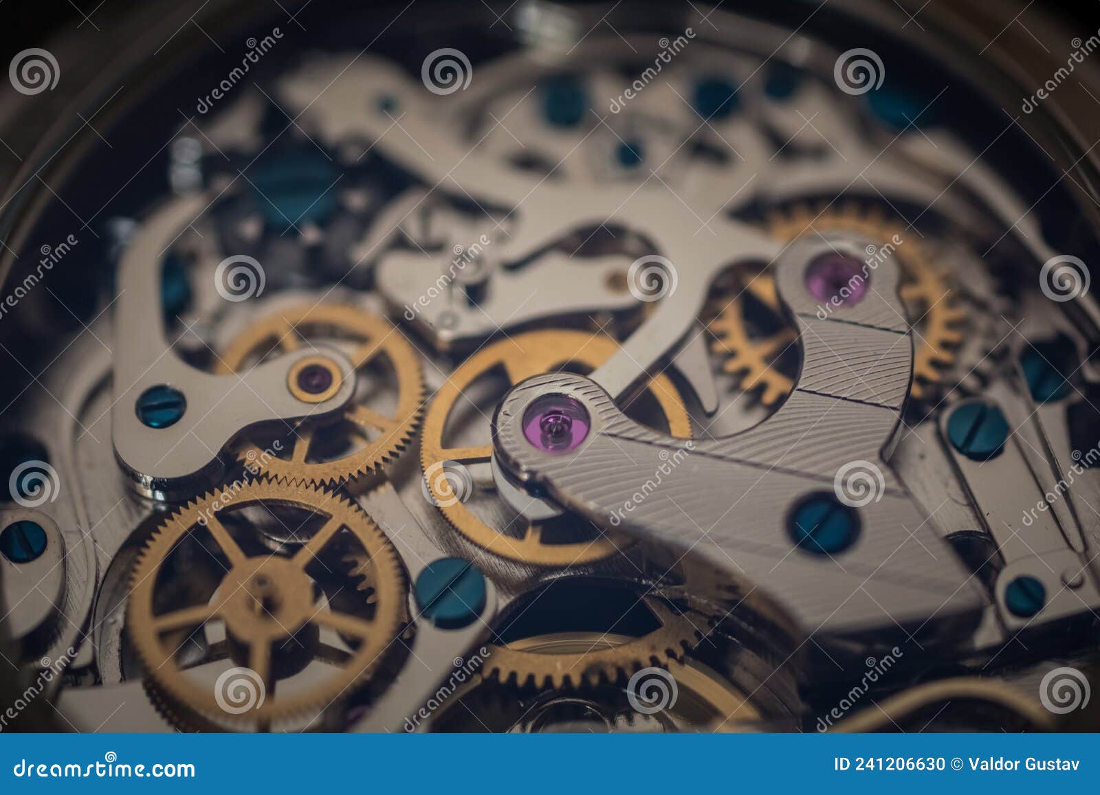 Chronograph Mechanical Watch Movement Reverse Side Stock Photo - Image ...
