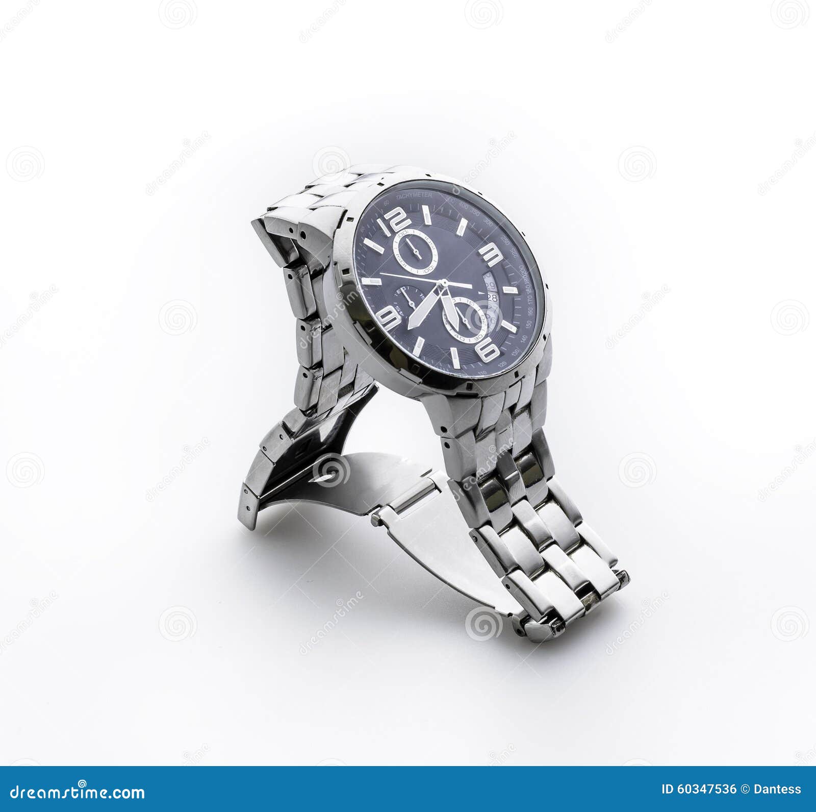 Chronograph Watch in White Background Stock Photo - Image of fashion ...