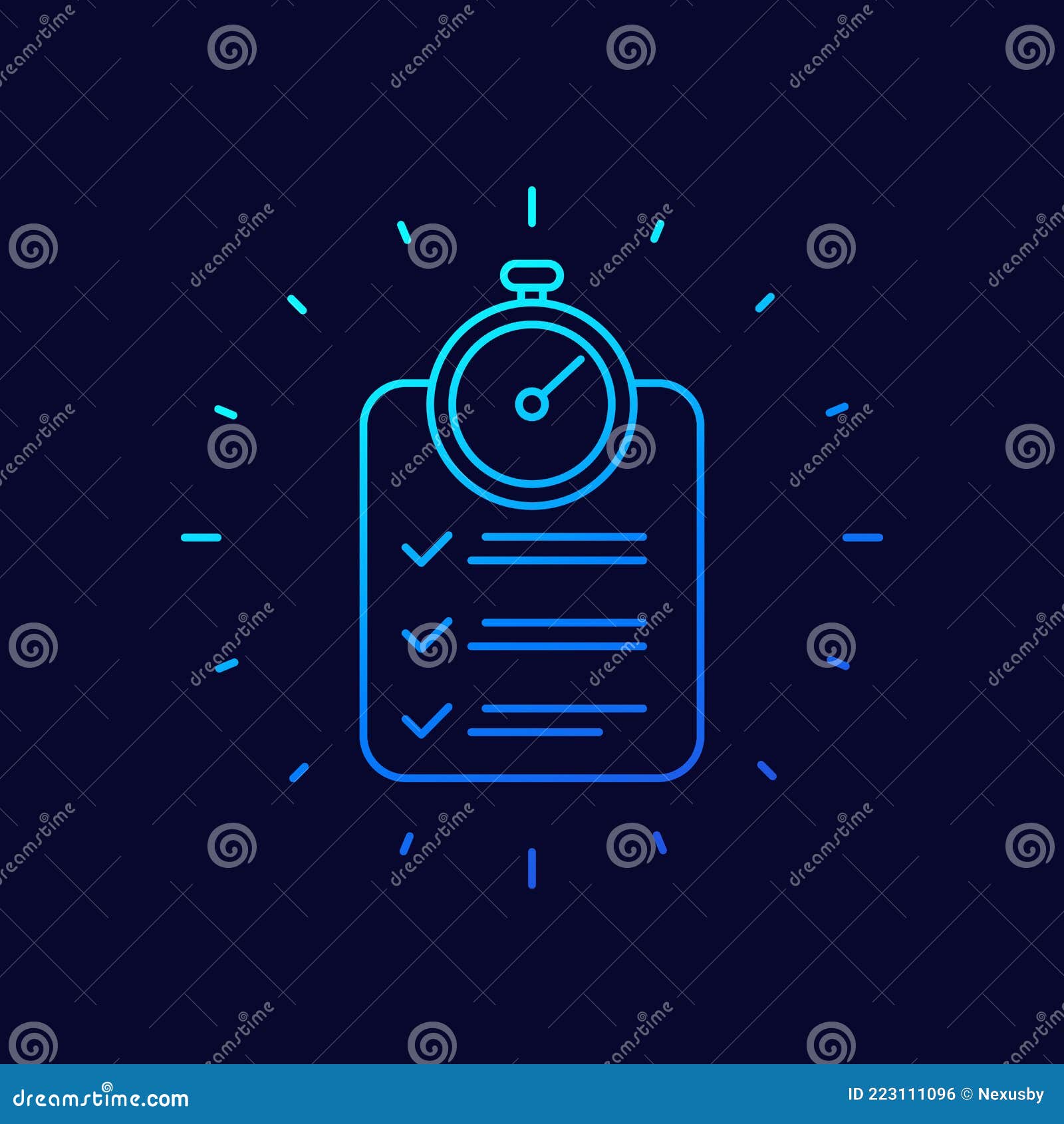 Chronometer and a Checklist Line Vector Icon Stock Vector ...