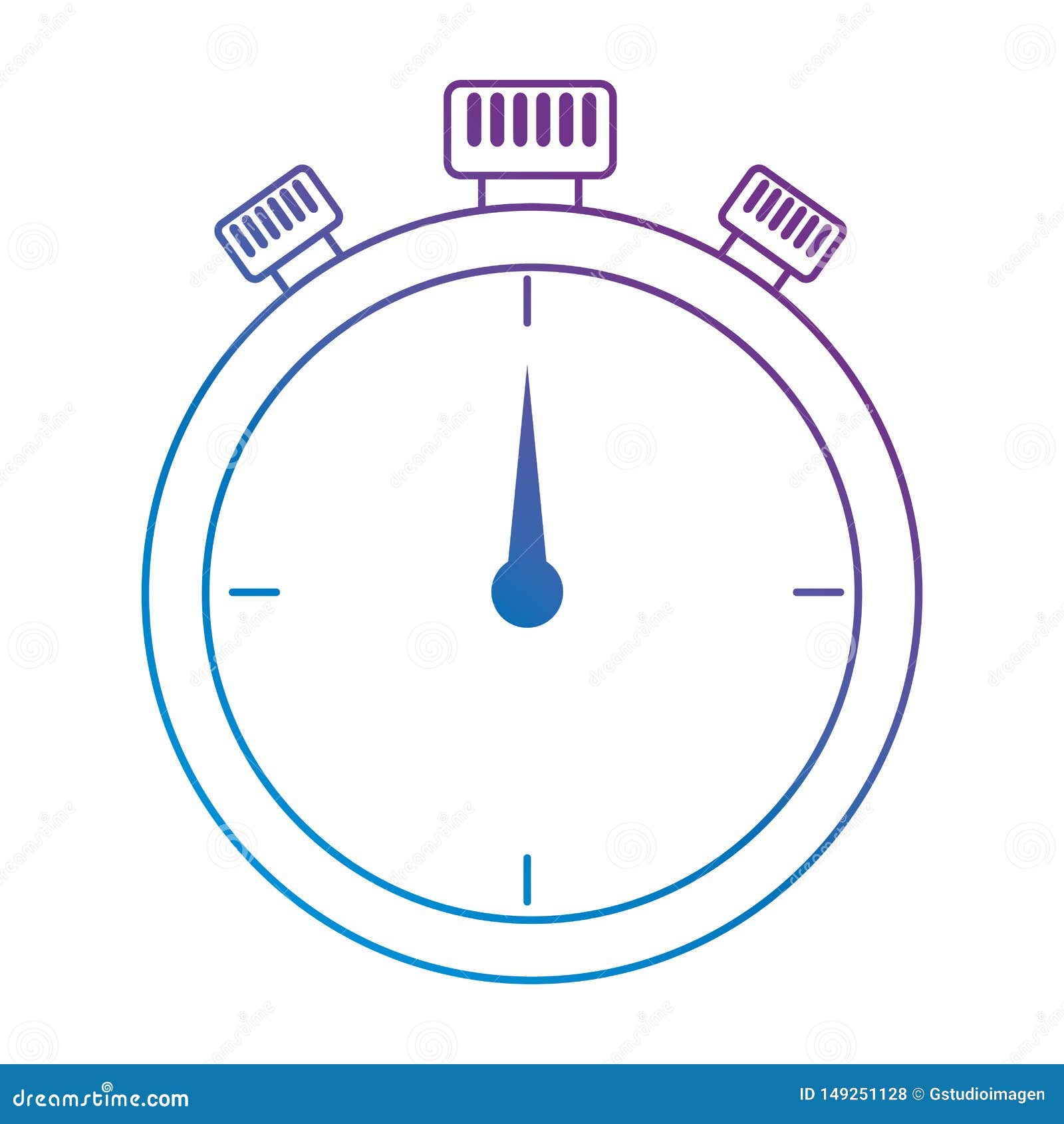 Chronometer Time Clock Isolated Icon Stock Illustration - Illustration ...