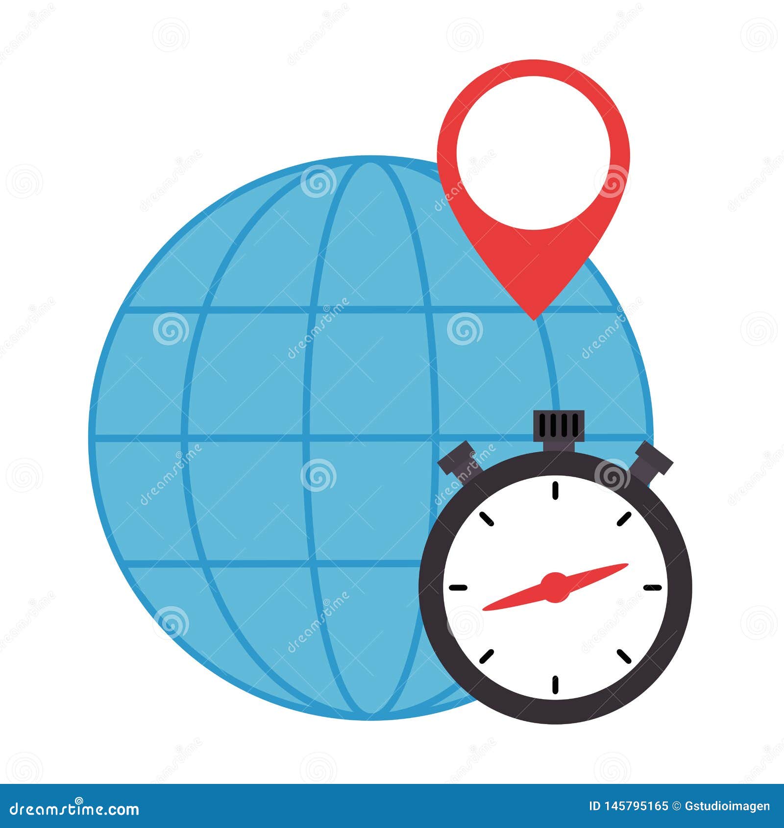 Chronometer Timer with Planet Stock Illustration - Illustration of ...
