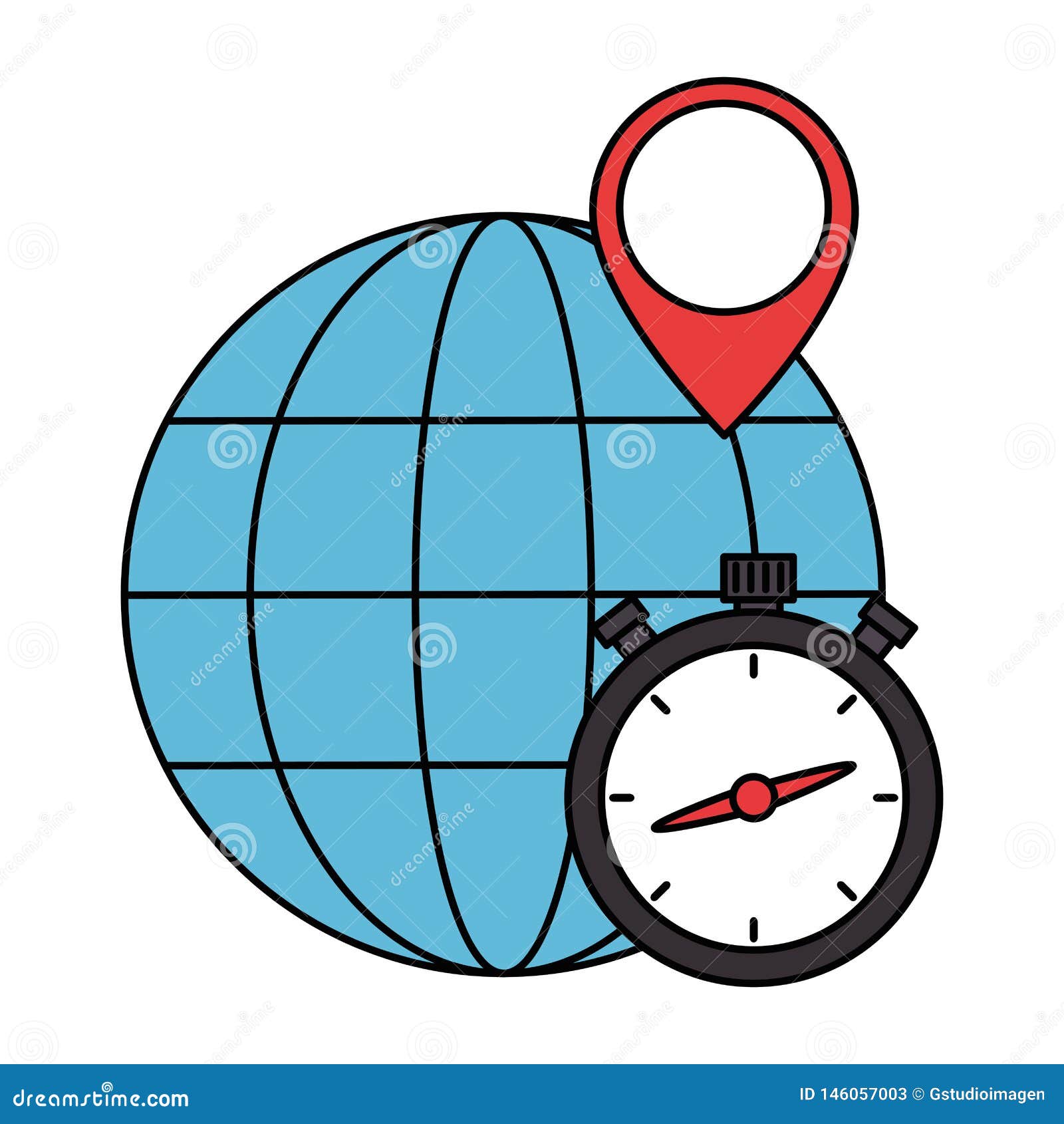 Chronometer Timer with Planet Stock Illustration - Illustration of ...