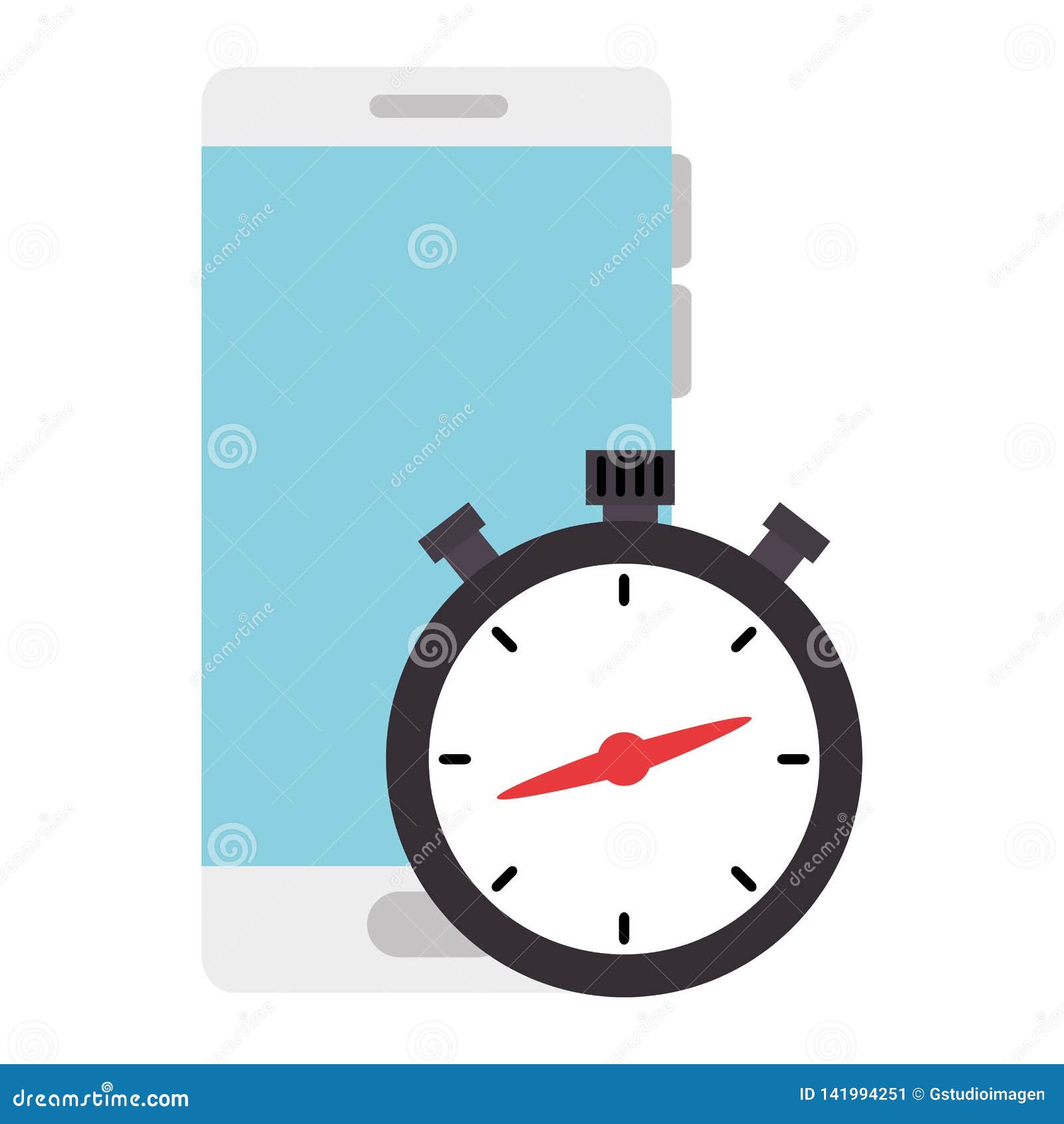 Chronometer Timer with Smartphone Stock Vector - Illustration of device ...