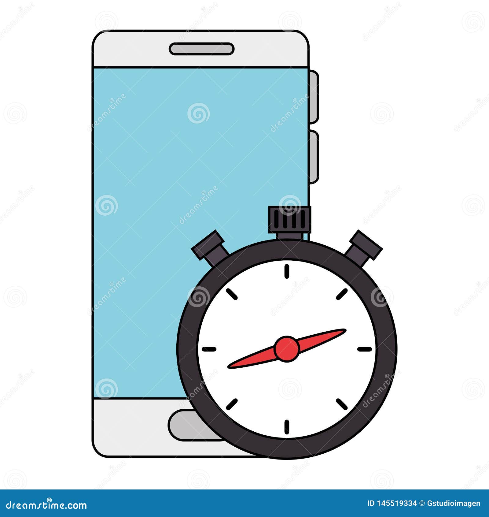 Chronometer Timer with Smartphone Stock Illustration - Illustration of ...