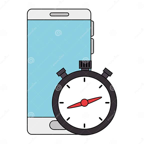 Chronometer Timer with Smartphone Stock Illustration - Illustration of ...