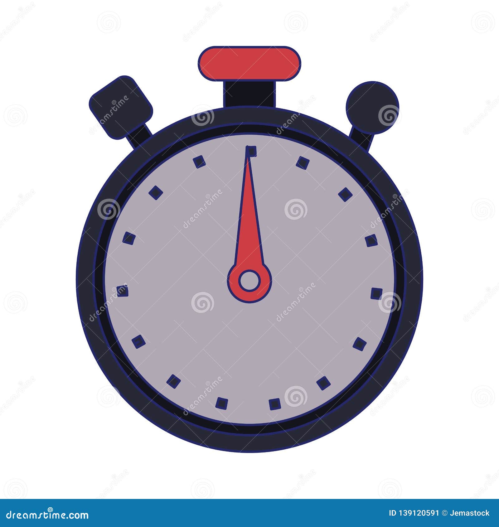 Chronometer Timer Symbol Isolated Blue Lines Stock Vector ...