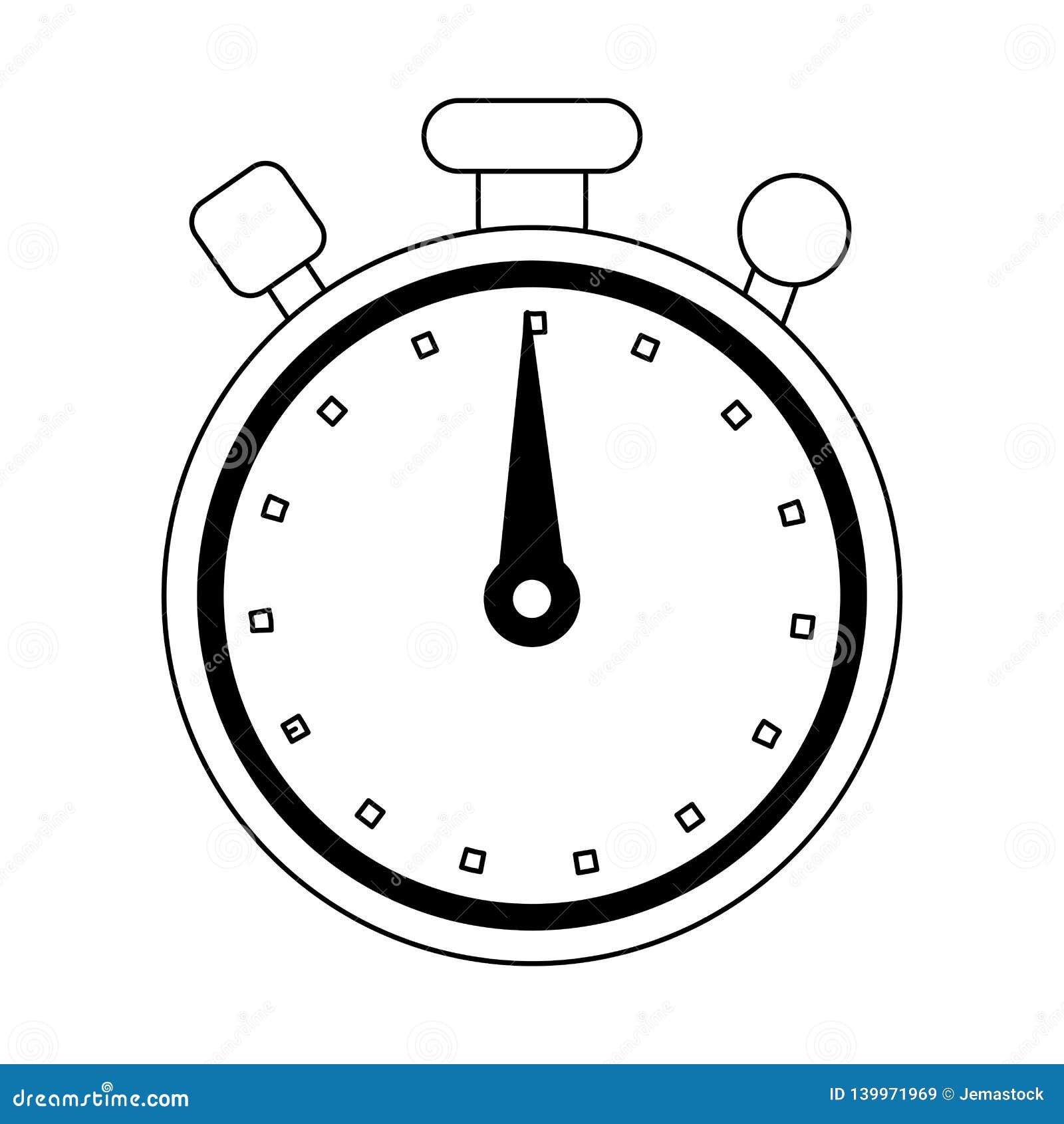 Chronometer Timer Symbol Isolated Black and White Stock Vector ...