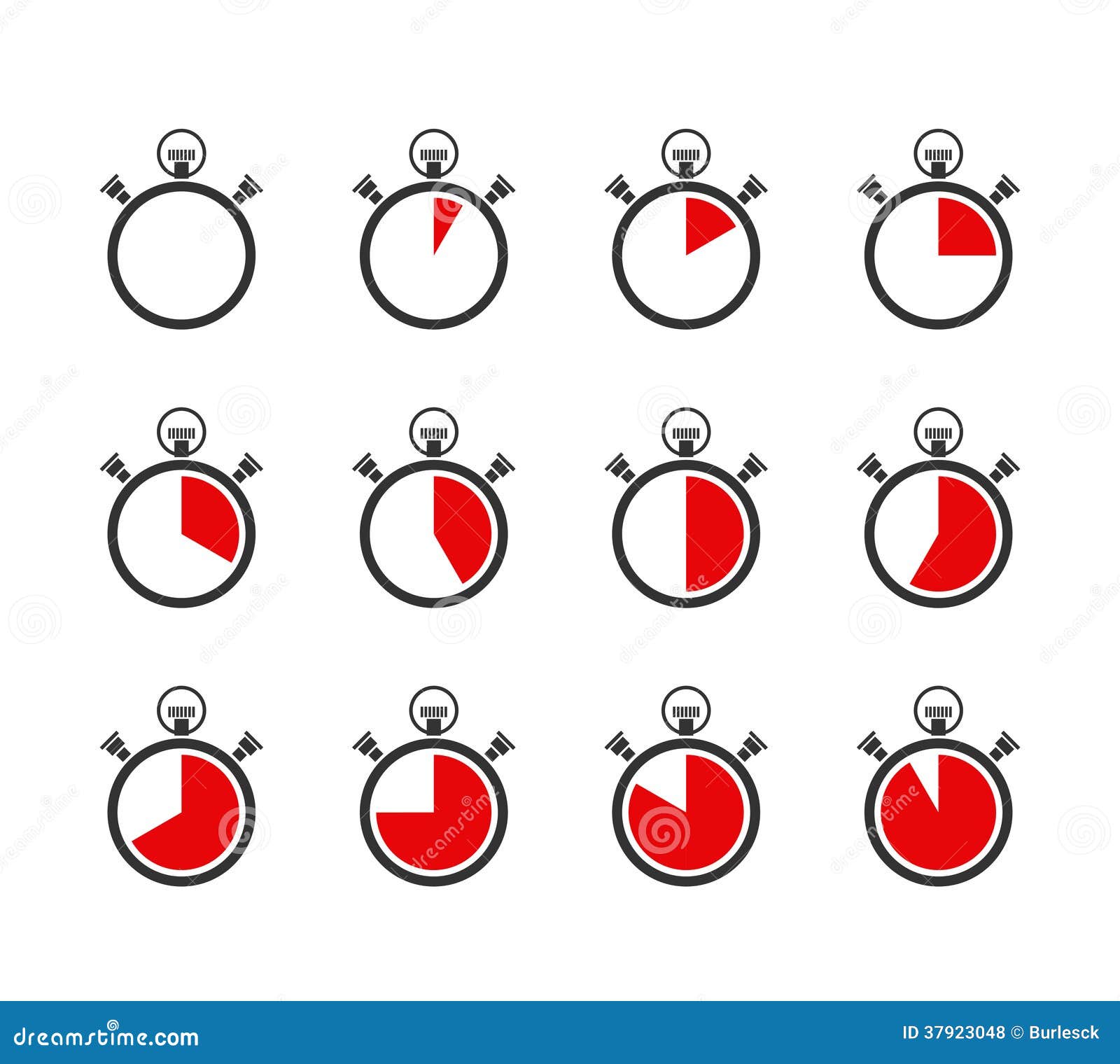 Chronometer or Timers Icons Stock Vector - Illustration of icon, minute ...