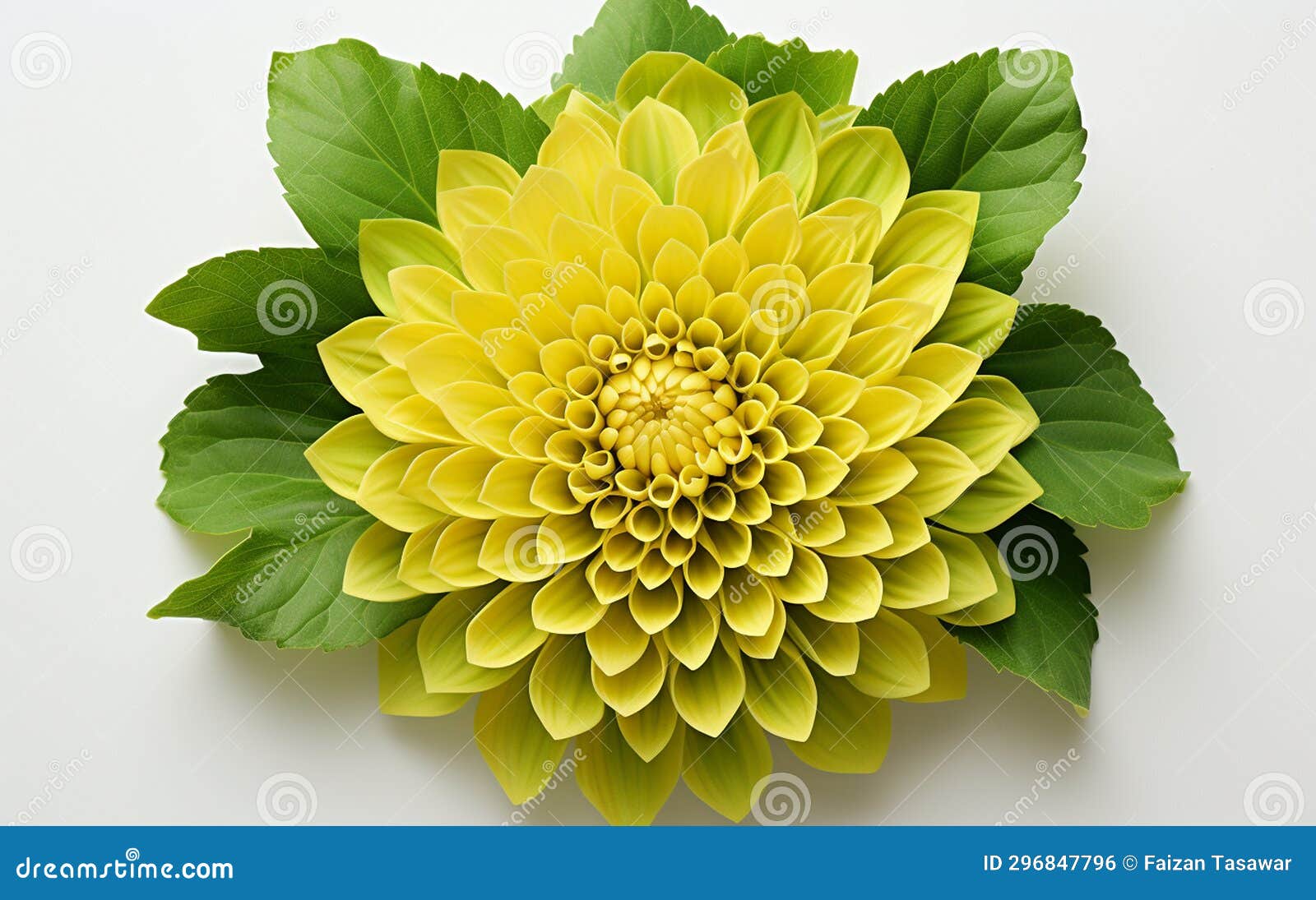 Chrysanthemum Leaf Against a White Backdrop -Generative Ai Stock Photo ...
