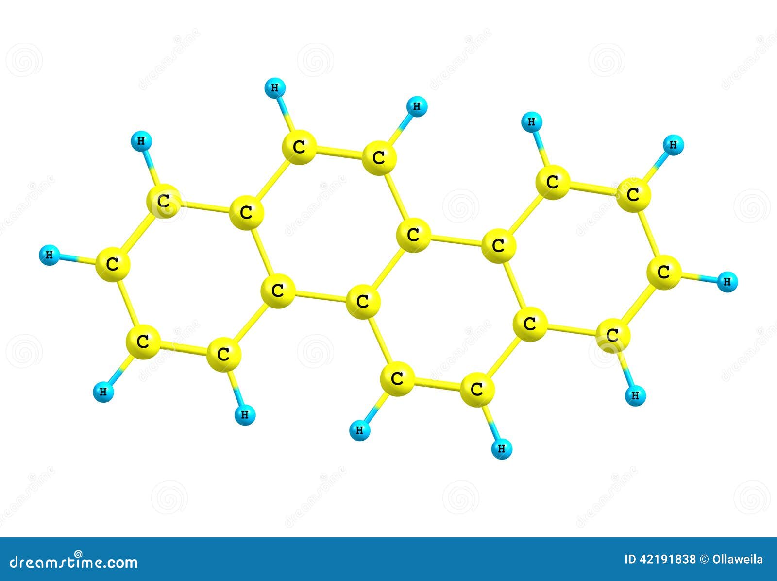 Chrysene Molecular Structure on White Background Stock Illustration ...