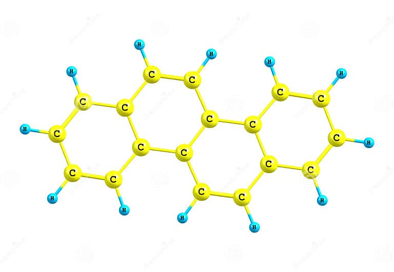 Chrysene Molecular Structure on White Background Stock Illustration ...