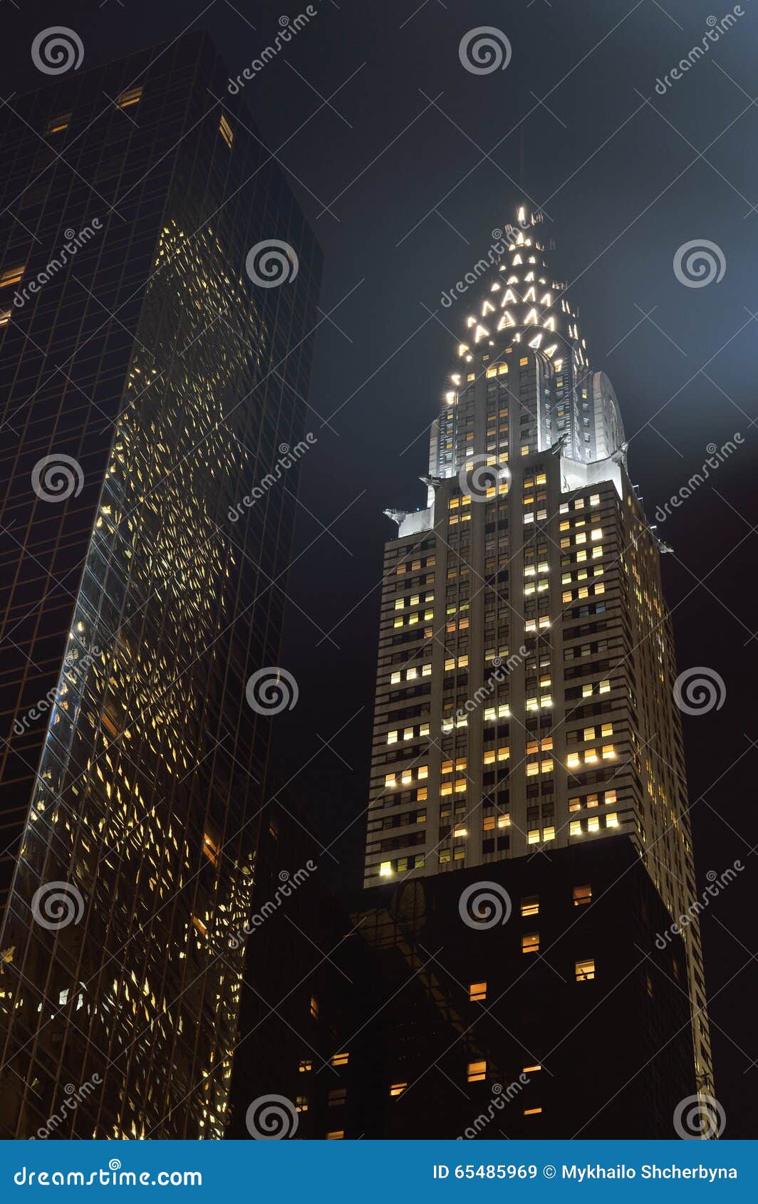 Chrysler Building at Night. Editorial Stock Image - Image of office ...