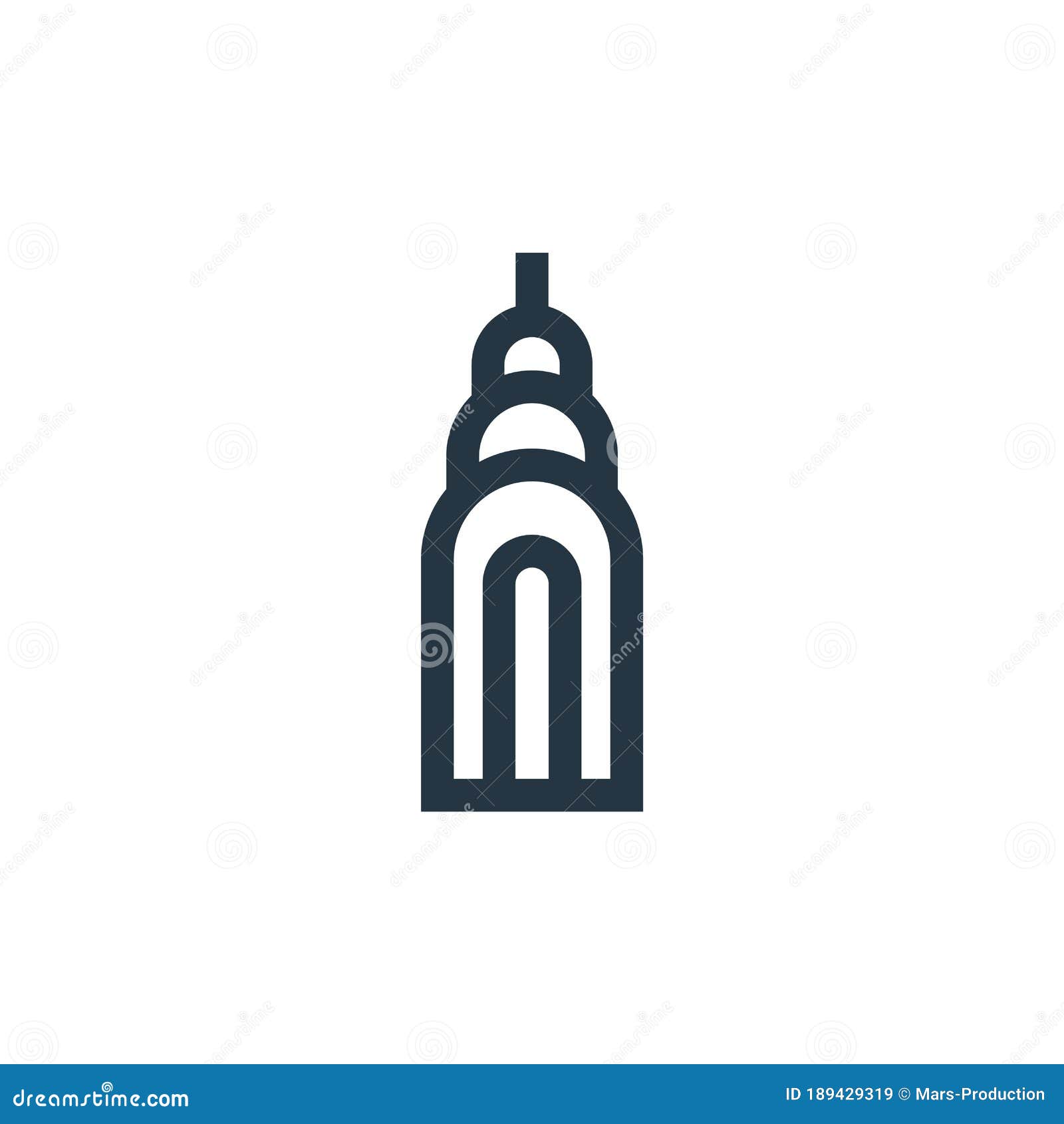 Chrysler Building Vector Icon Isolated On White Background. Outline ...
