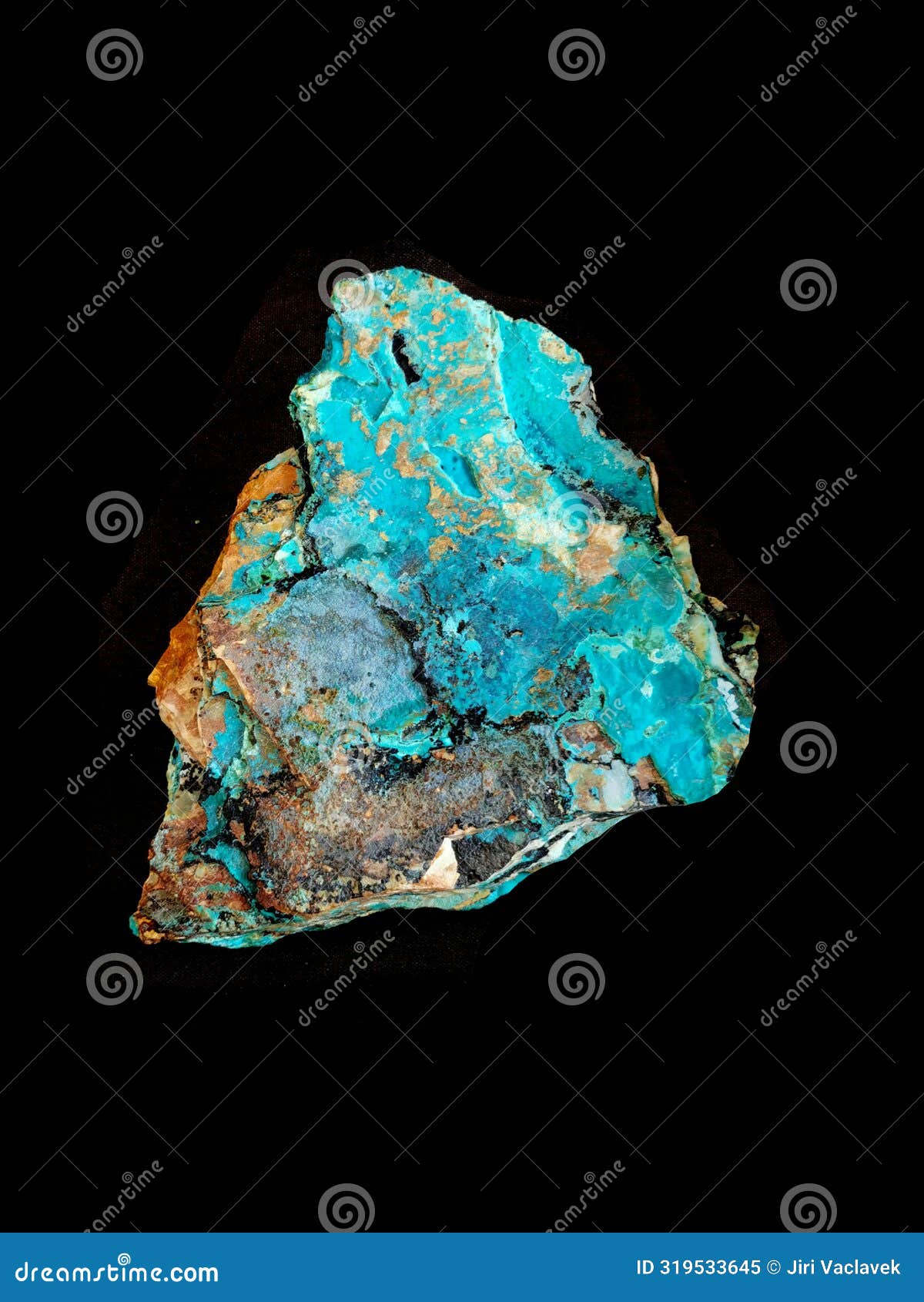 Chrysocolla Mineral Isolated Stock Image - Image of marble, geology ...