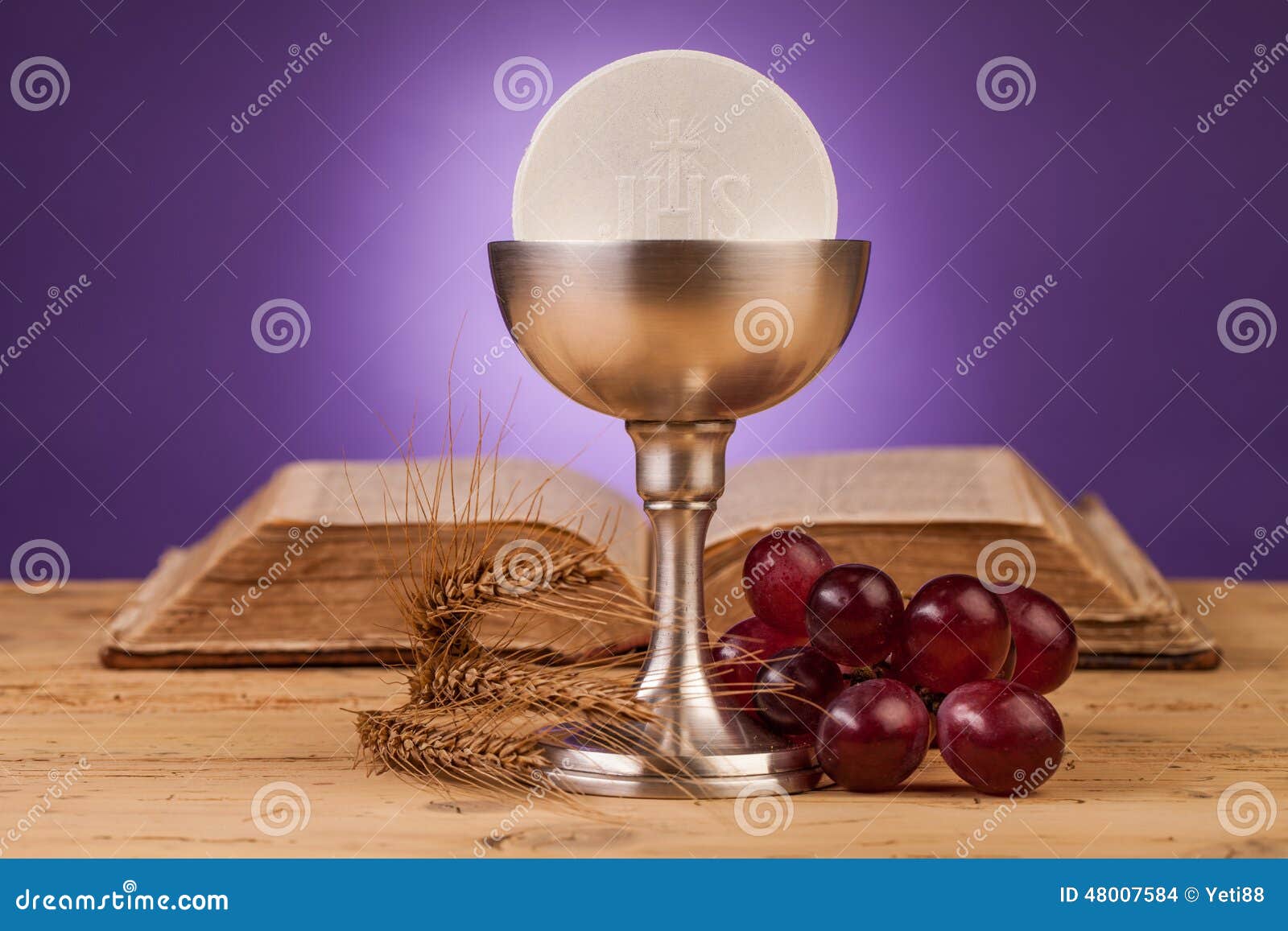 Holy Communion Elements On Old Paper Background Royalty-Free Stock ...