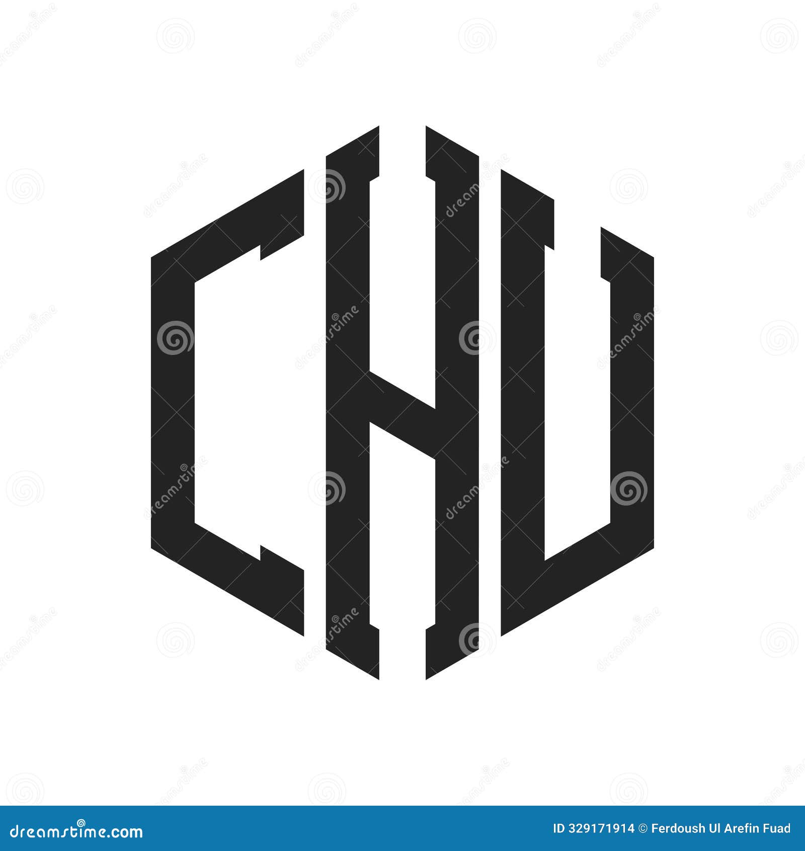 CHU Logo Design. Initial Letter CHU Monogram Logo Using Hexagon Shape ...