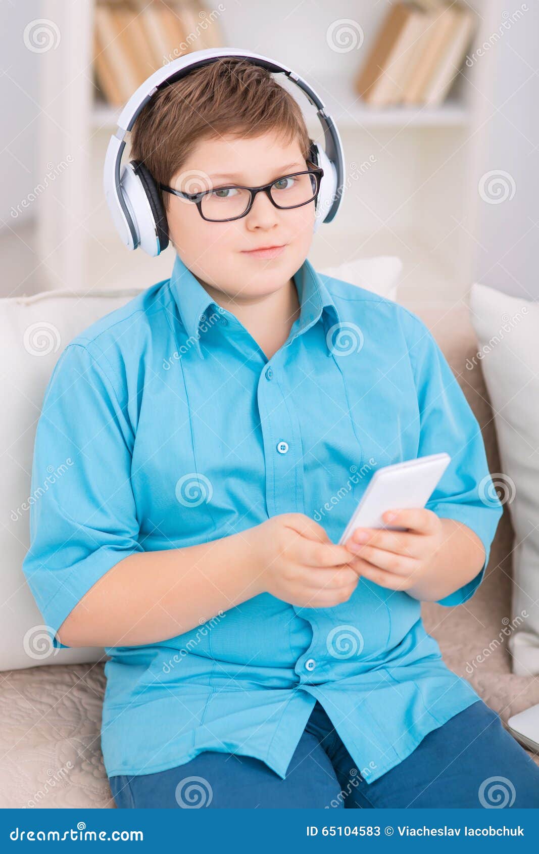 Chubby Kid with the Smartphone Stock Image - Image of buildings, kids ...