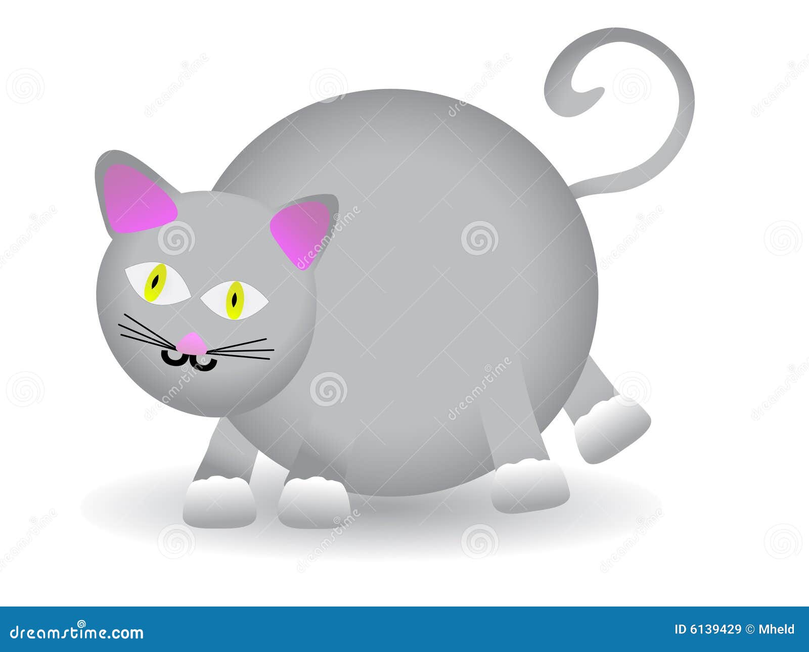 Chubby Round Gray Cat VECTOR Stock Vector - Illustration of shadow ...