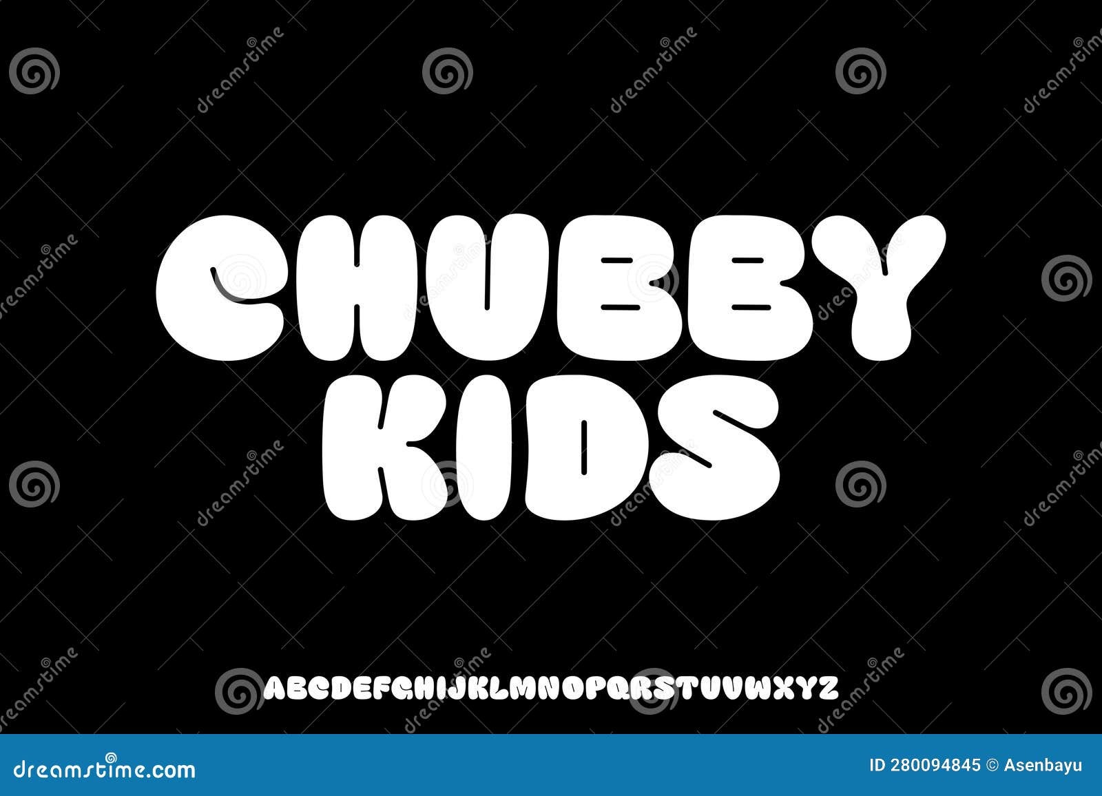 Chubby Typeface Display Font Vector. Creative Thick Playful Typography ...