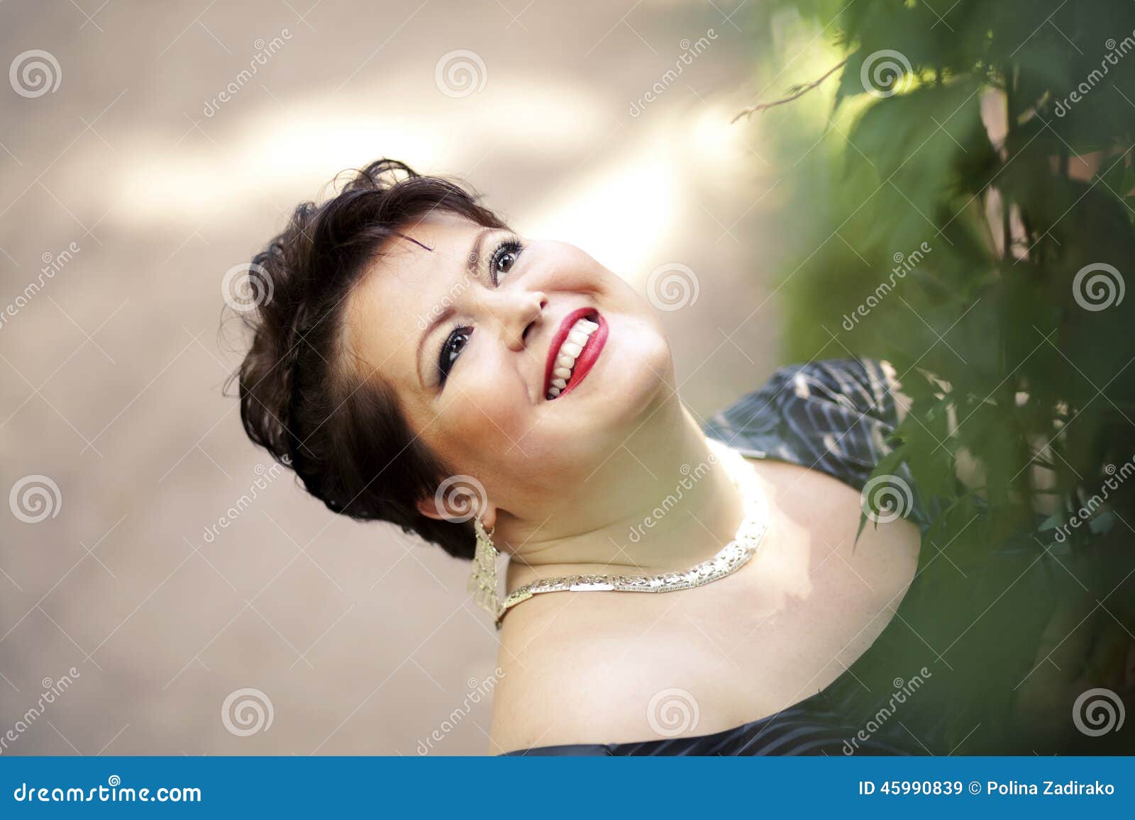 Chubby woman smiling stock image. Image of chubby, female - 45990839