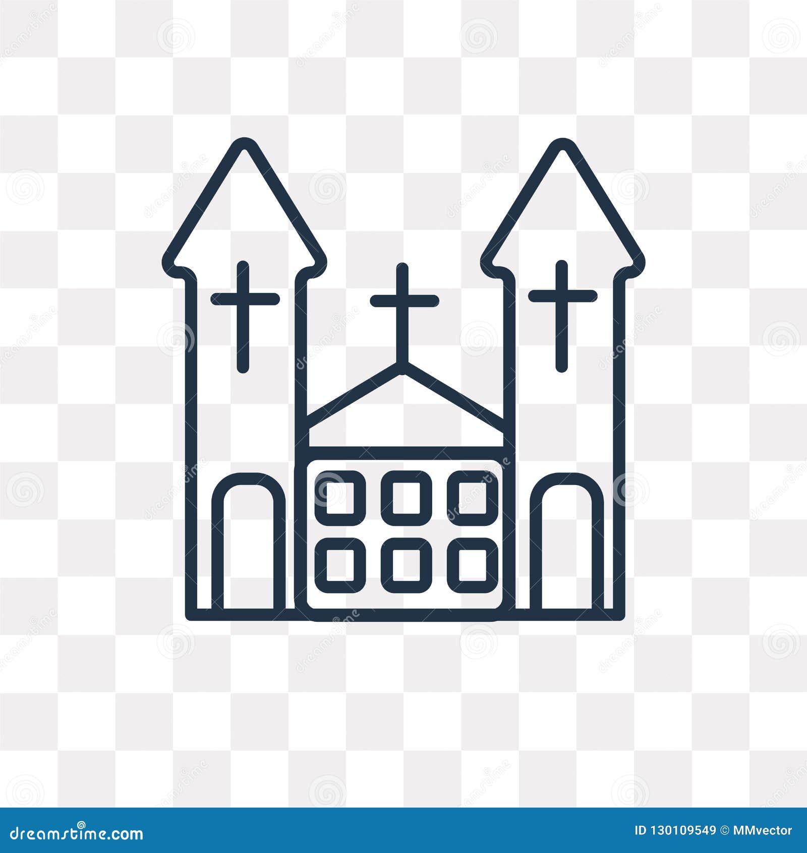 Chuch Vector Icon Isolated on Transparent Background, Linear Chuch ...
