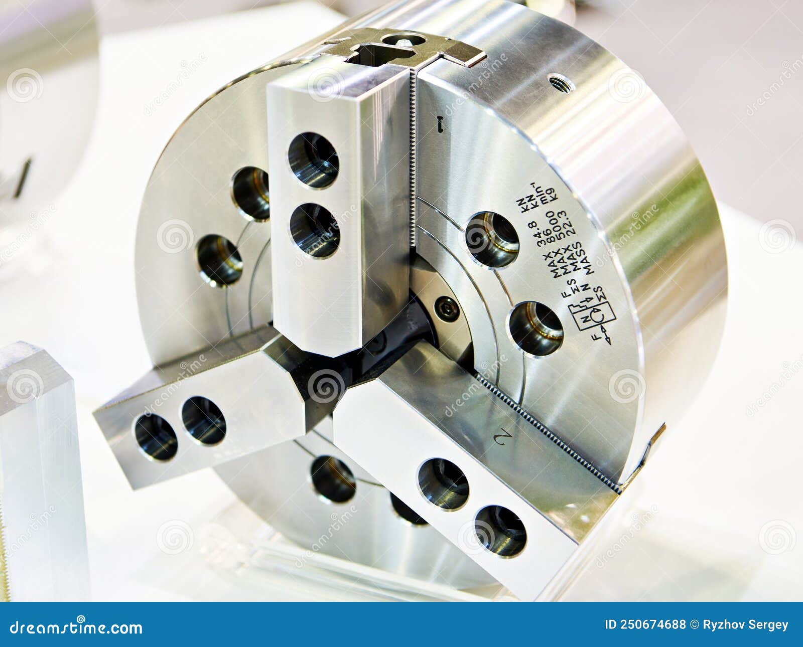 Chuck of lathe machine stock photo. Image of mechanic - 250674688