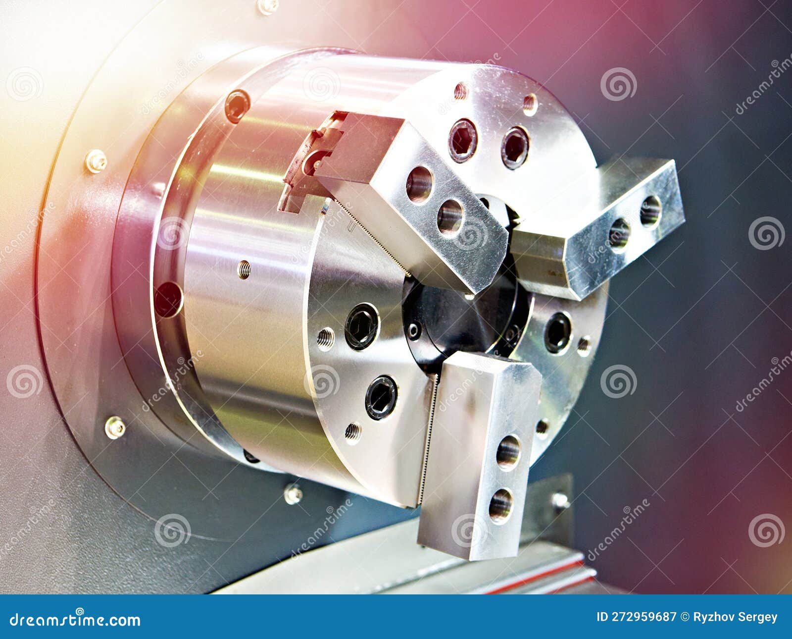 Chuck of lathe machine stock image. Image of tool, technology - 272959687