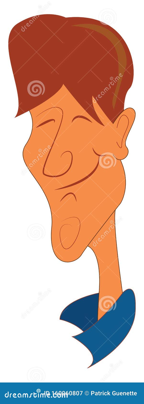 A Young Man with a Chuckling Expression on His Face Vector Color ...