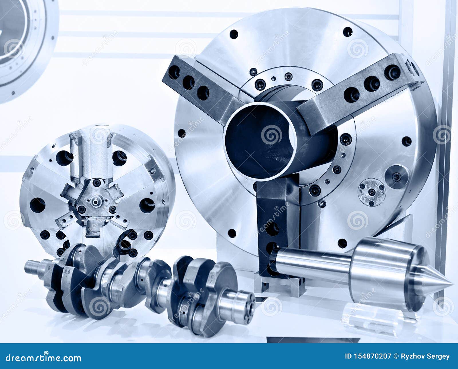 Chucks for lathe stock image. Image of factory, machining - 154870207